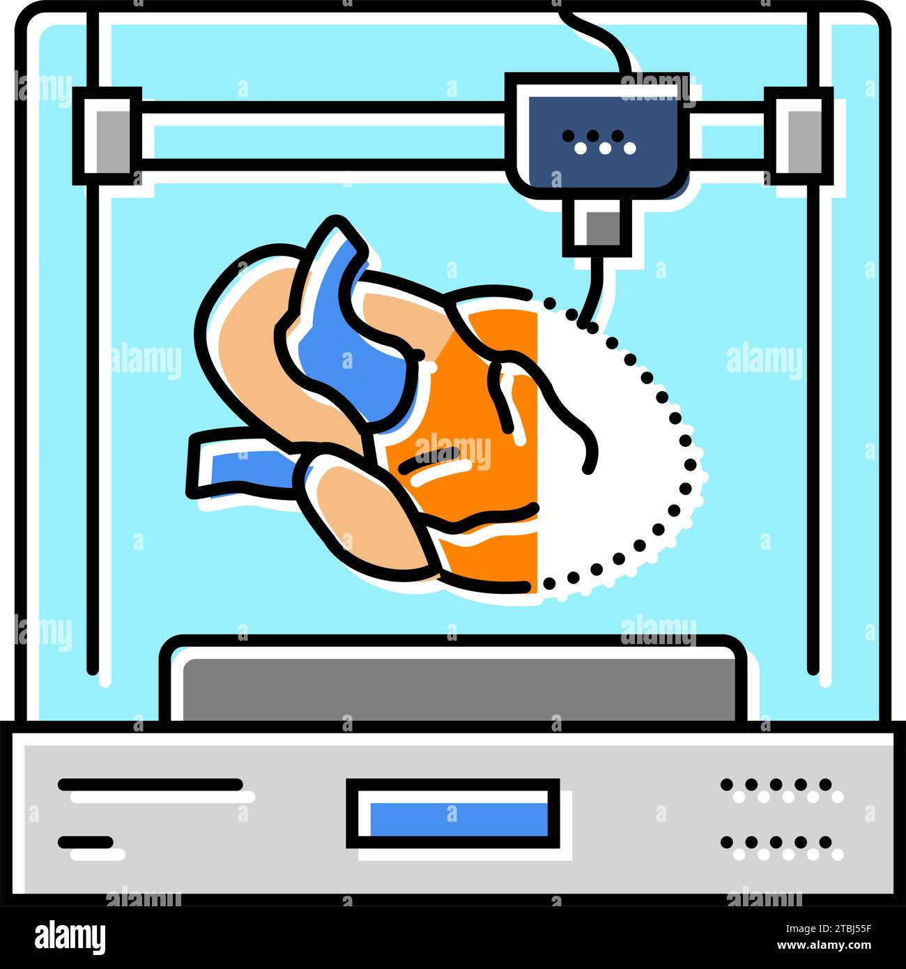 3d printed human organ future technology color icon vector illustration ...