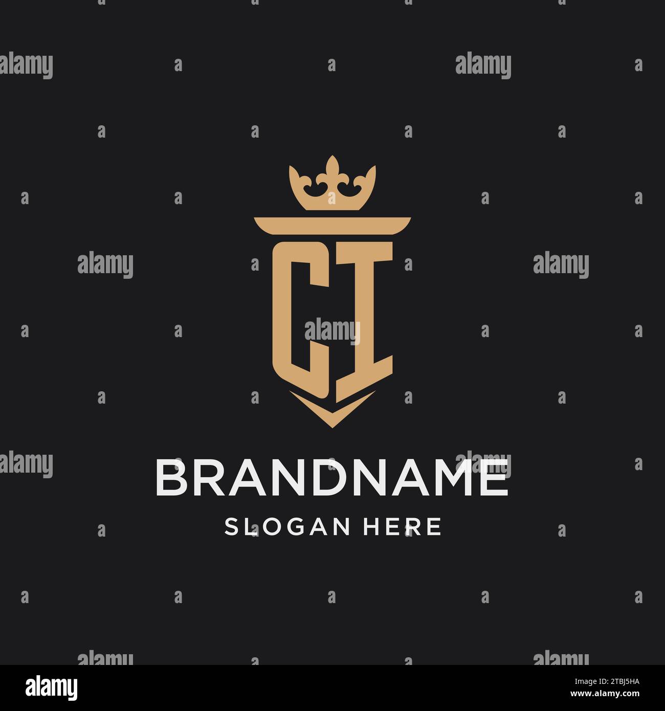 CI monogram with medieval style, luxury and elegant initial logo design ideas Stock Vector Image ...