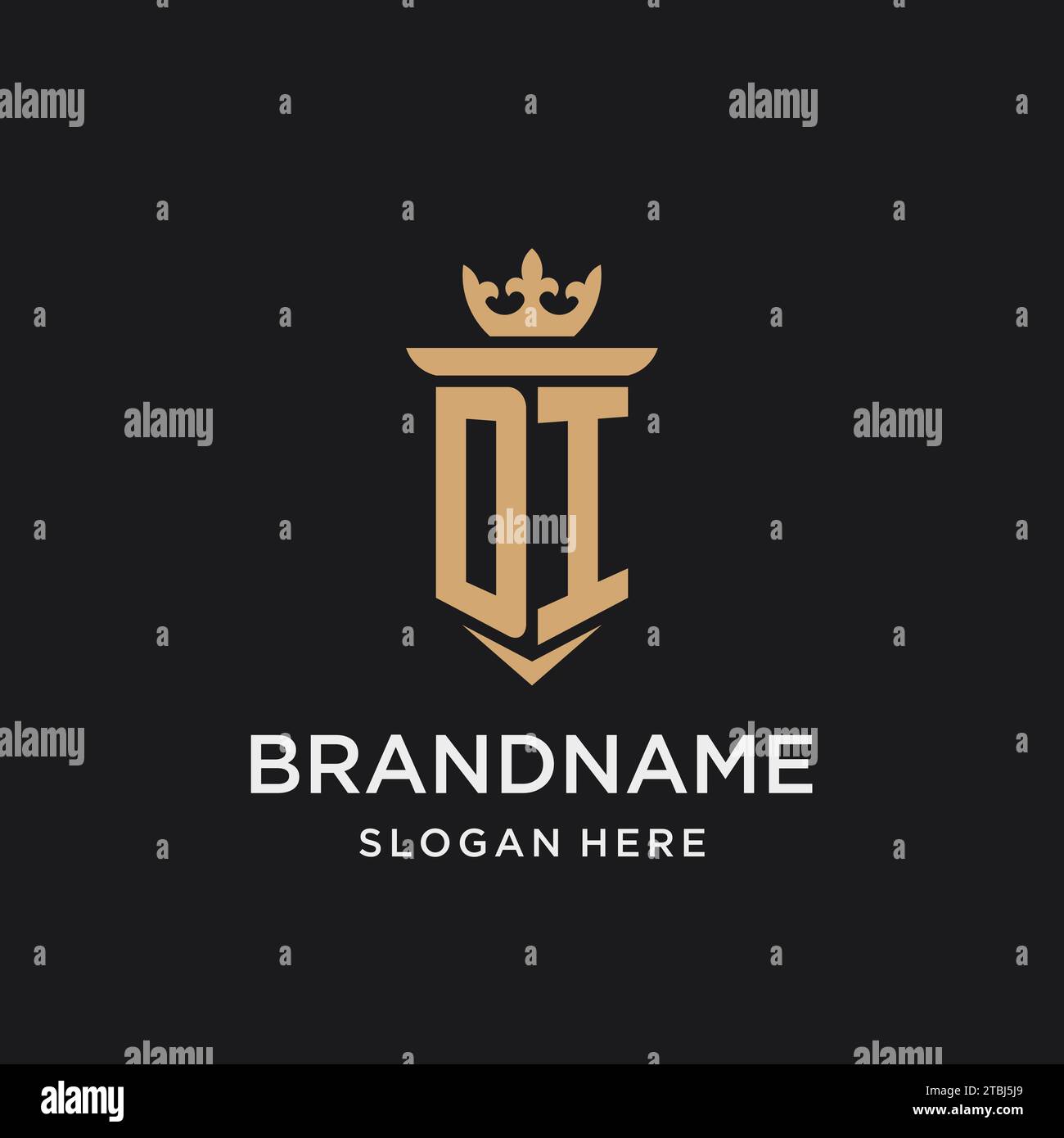 DI monogram with medieval style, luxury and elegant initial logo design ...