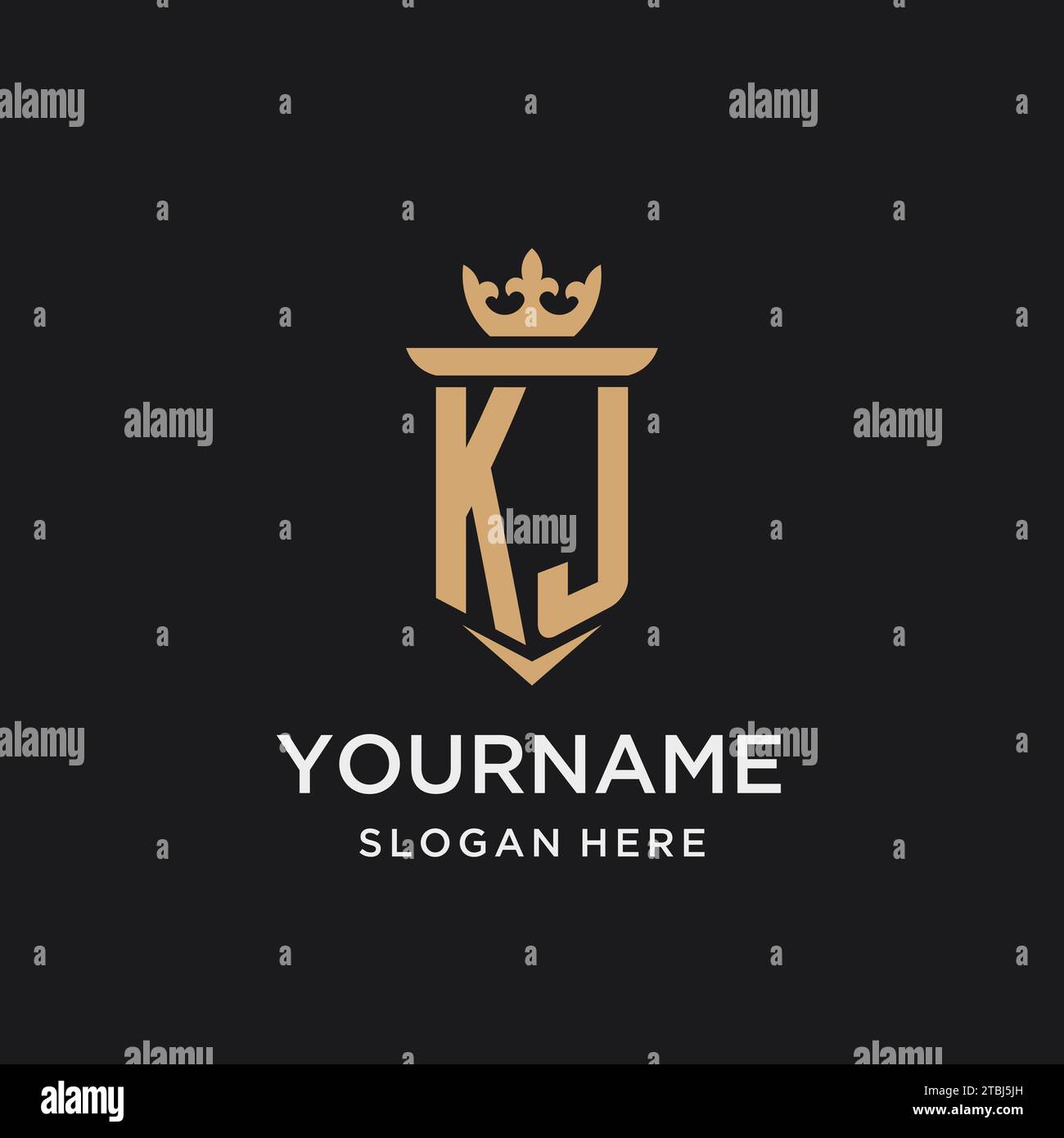 KJ monogram with medieval style, luxury and elegant initial logo design ...