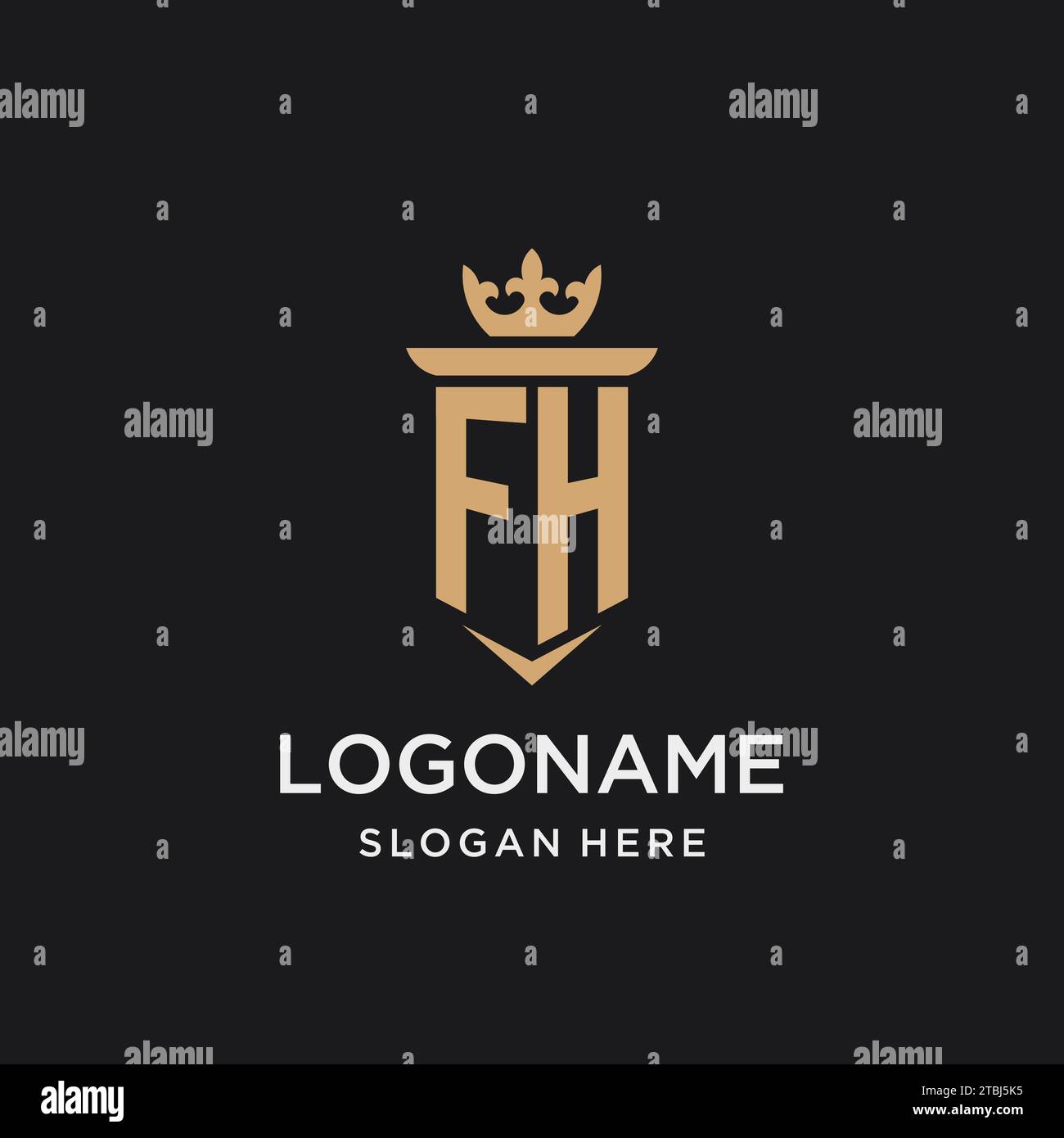 FH monogram with medieval style, luxury and elegant initial logo design ideas Stock Vector Image ...