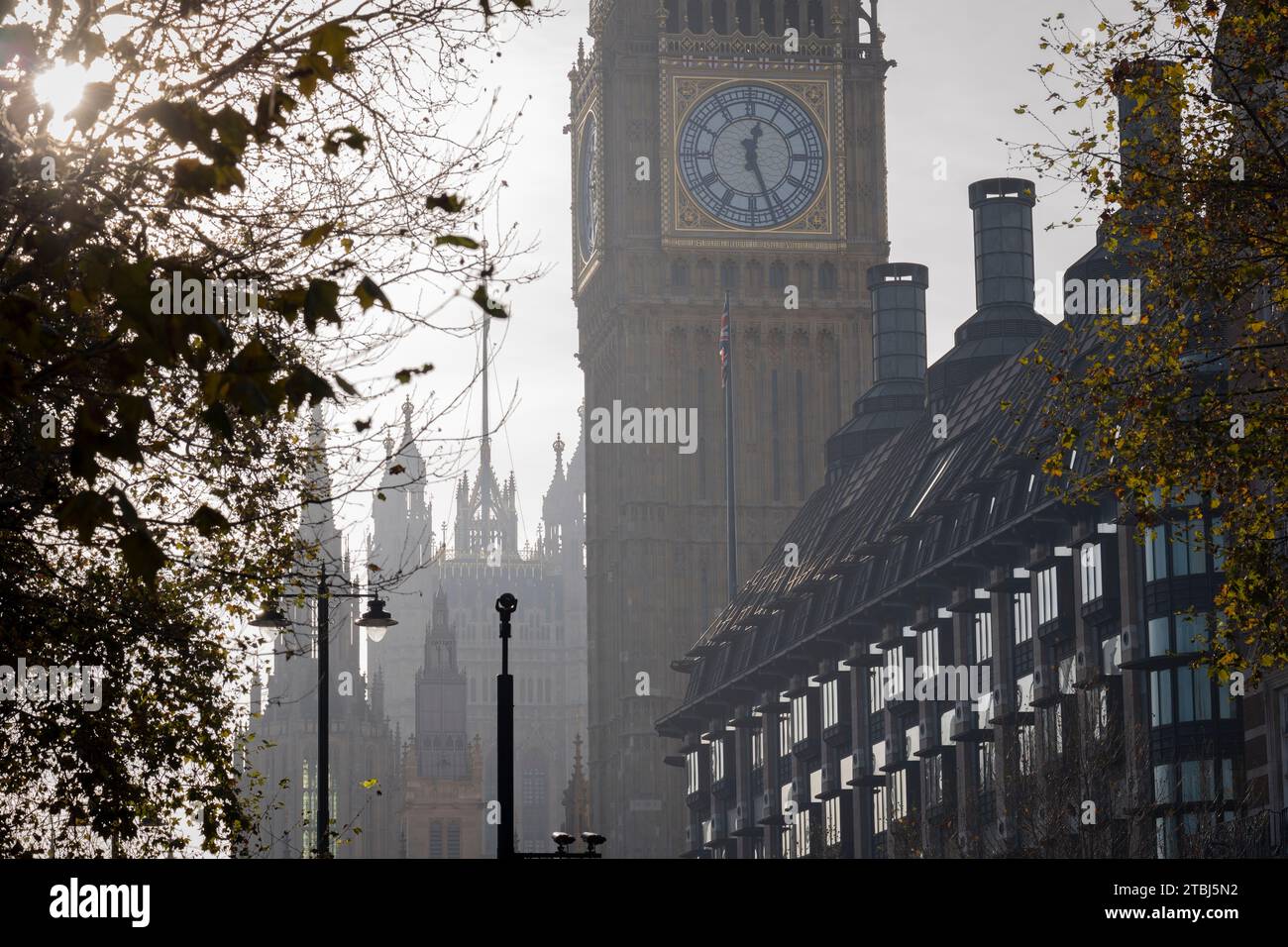The clockface of the Elizabeth Tower, the Gothic spires of the British ...