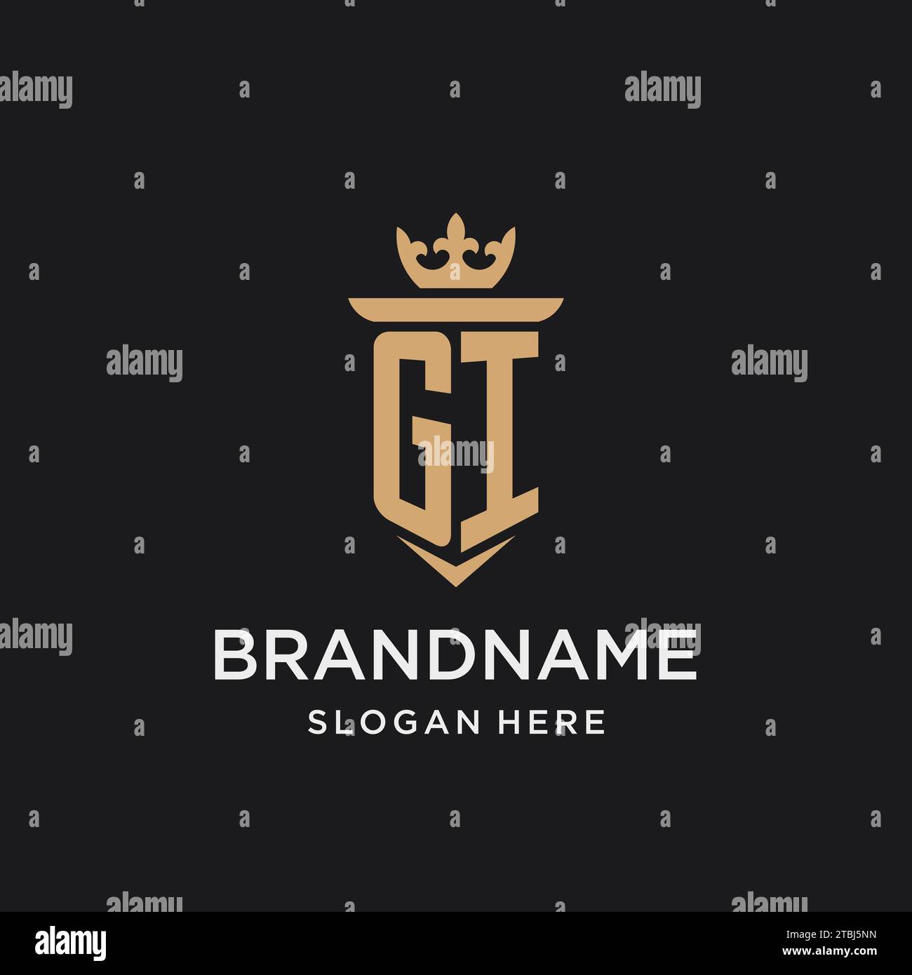 GI monogram with medieval style, luxury and elegant initial logo design ideas Stock Vector Image ...