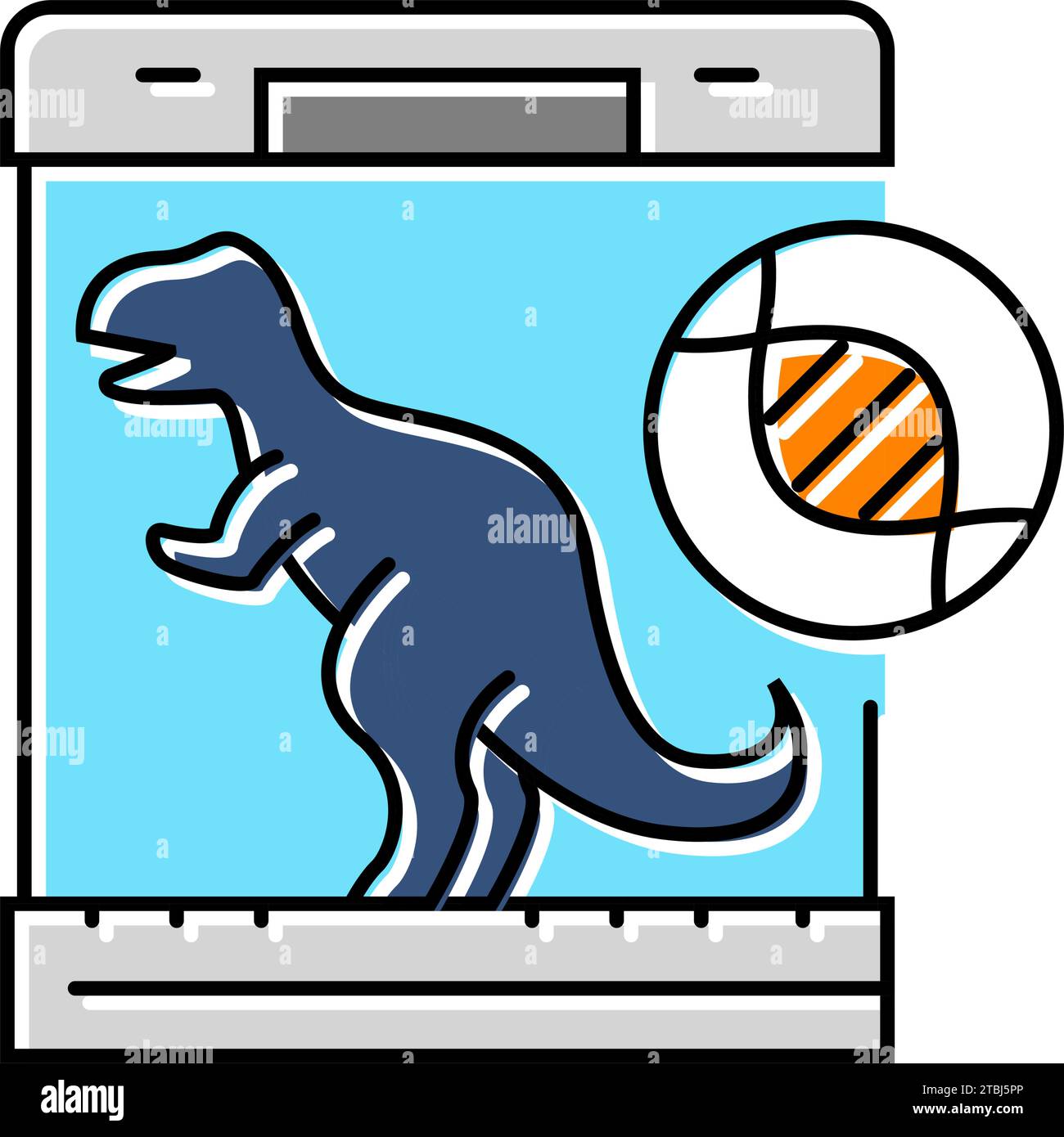extinct species resurrected future technology color icon vector ...