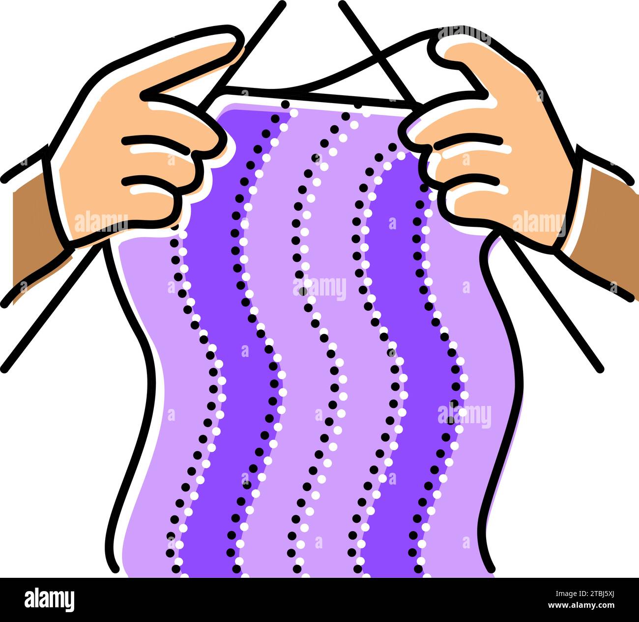 knitting hands knitting wool color icon vector illustration Stock ...