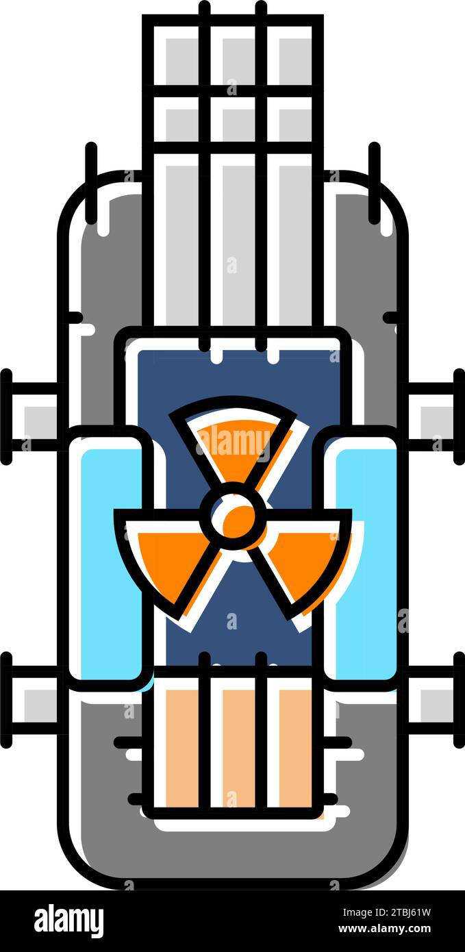 small modular nuclear reactor future technology color icon vector ...