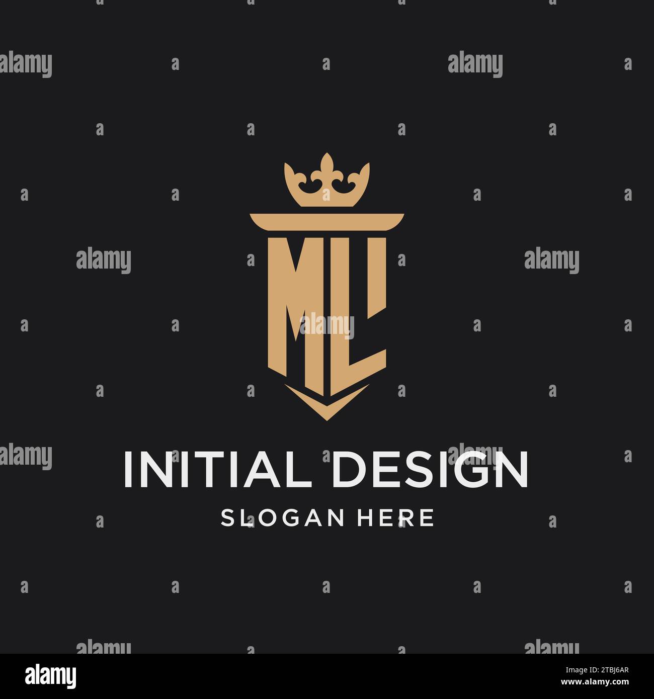 ML monogram with medieval style, luxury and elegant initial logo design ...