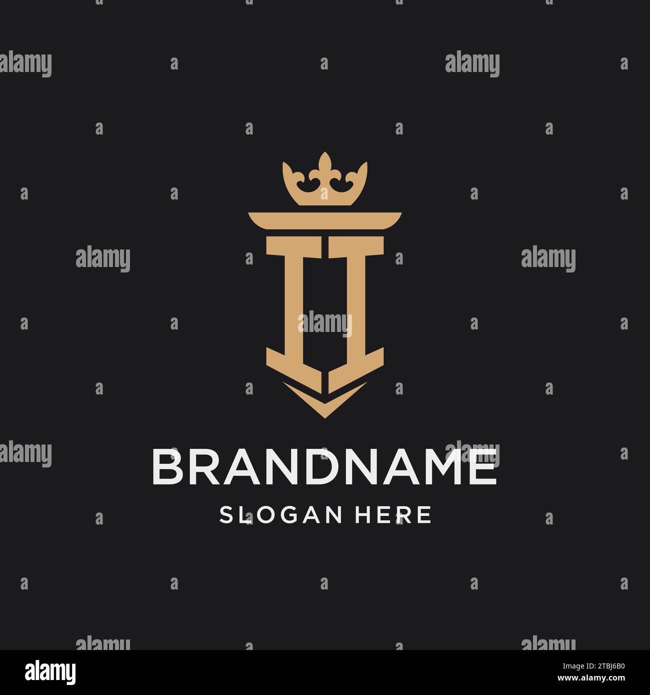 II monogram with medieval style, luxury and elegant initial logo design ideas Stock Vector Image ...