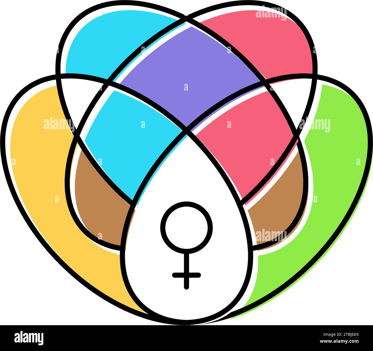 intersectional feminism woman color icon vector illustration Stock ...