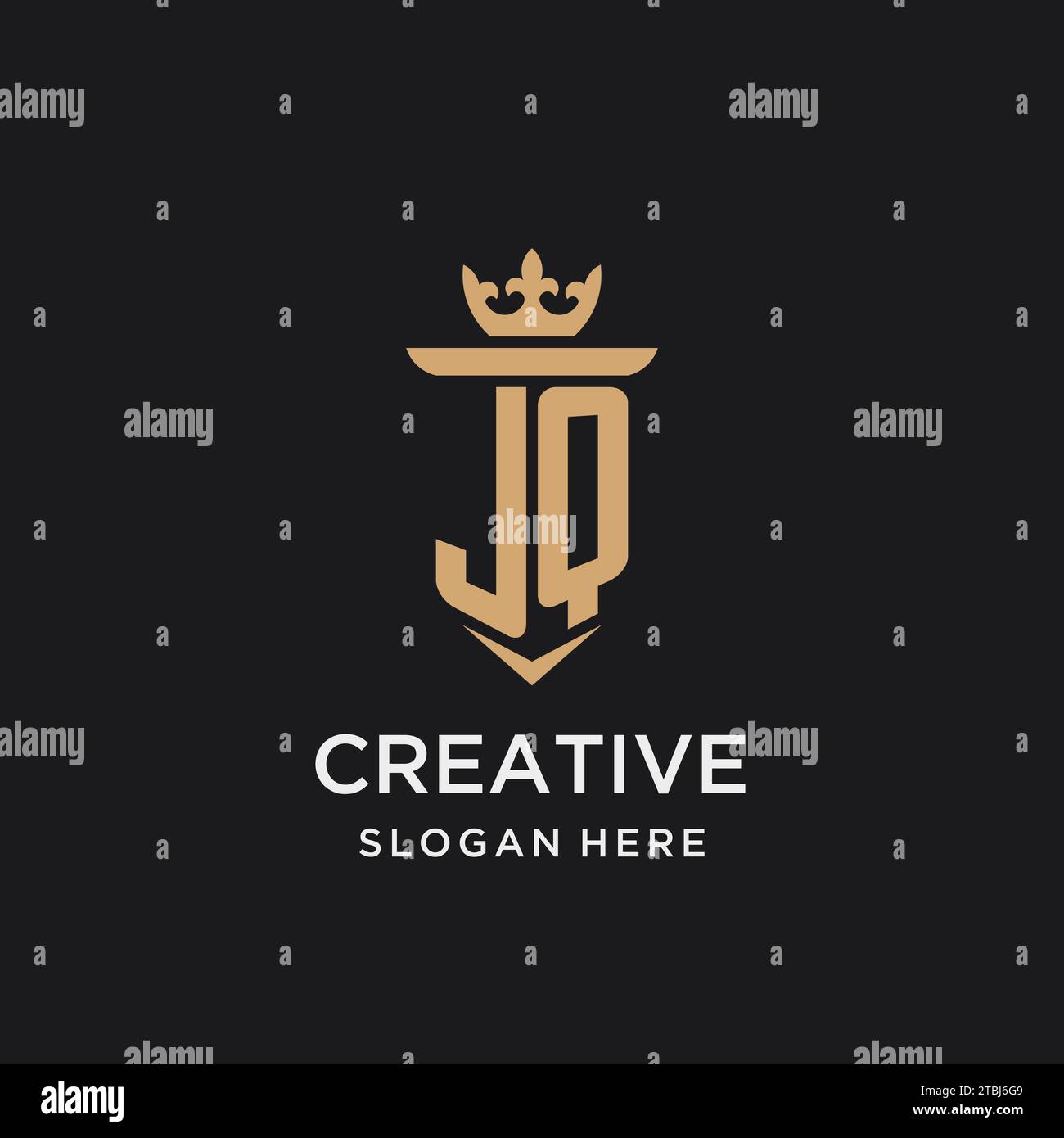 JQ monogram with medieval style, luxury and elegant initial logo design ...