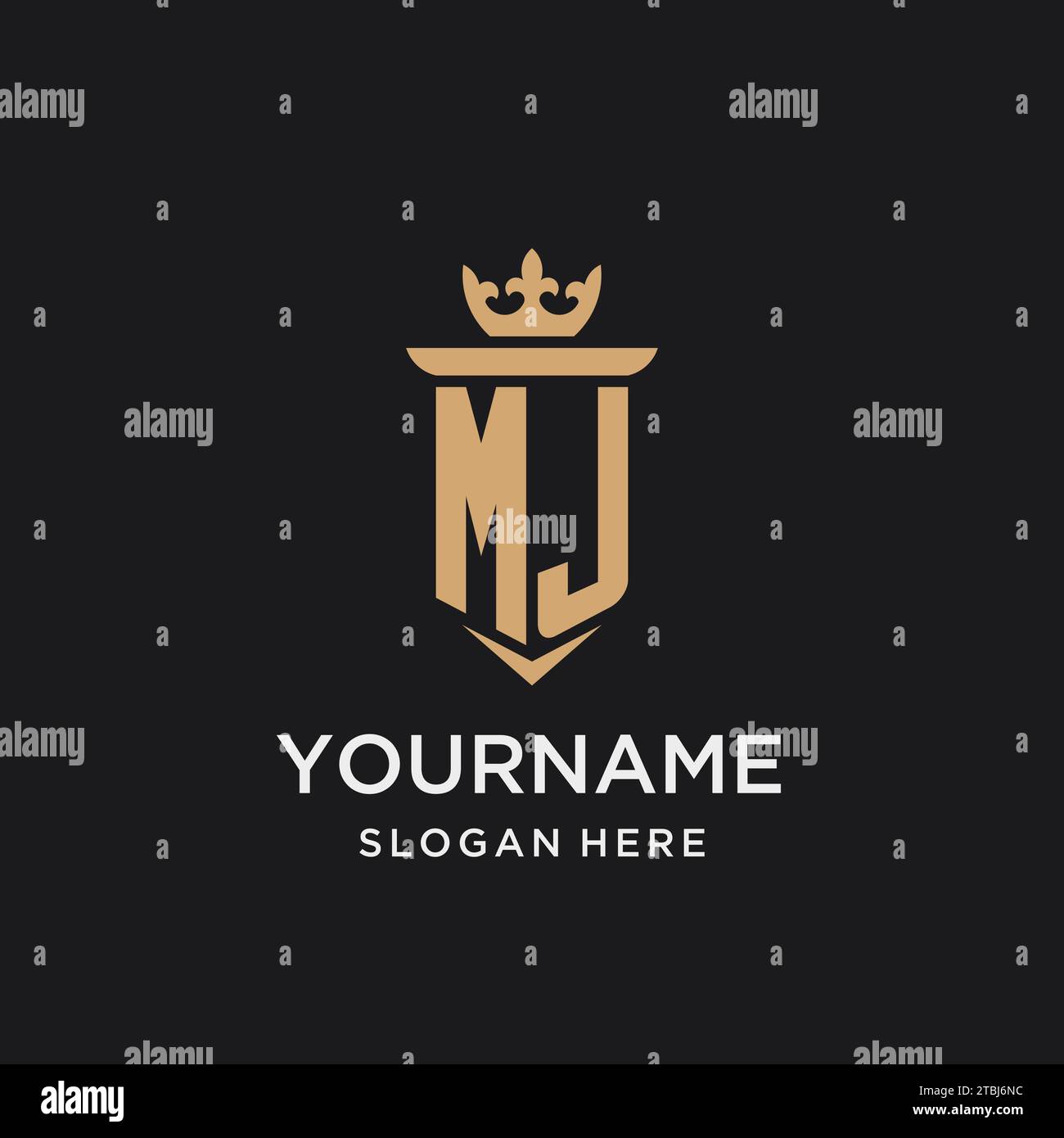 MJ monogram with medieval style, luxury and elegant initial logo design ...