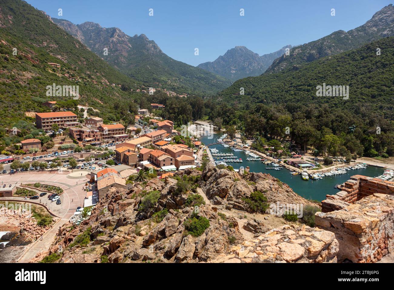 Aerial view of Porto marina, Corsica, France Stock Photo - Alamy