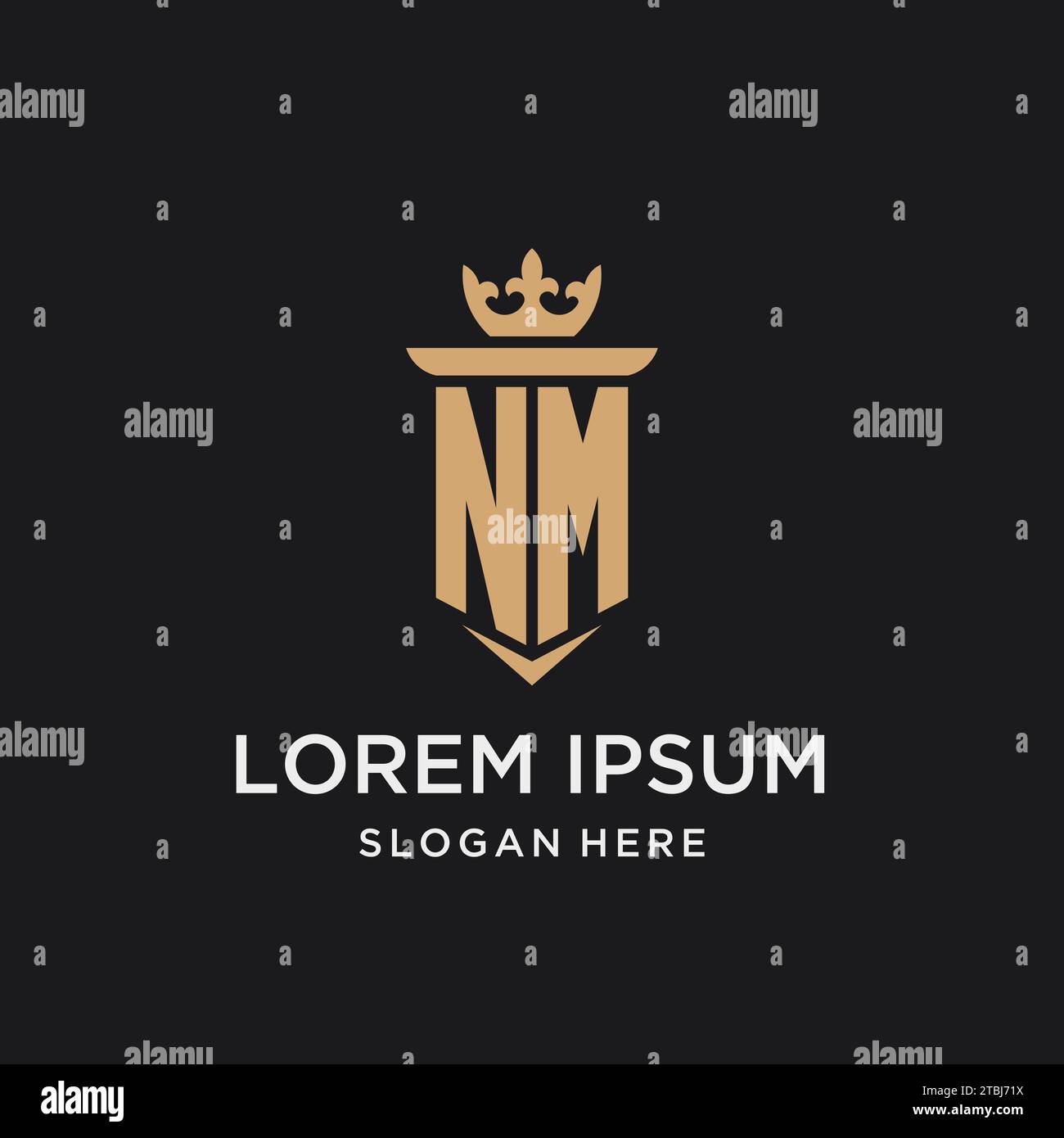 NM monogram with medieval style, luxury and elegant initial logo design ...