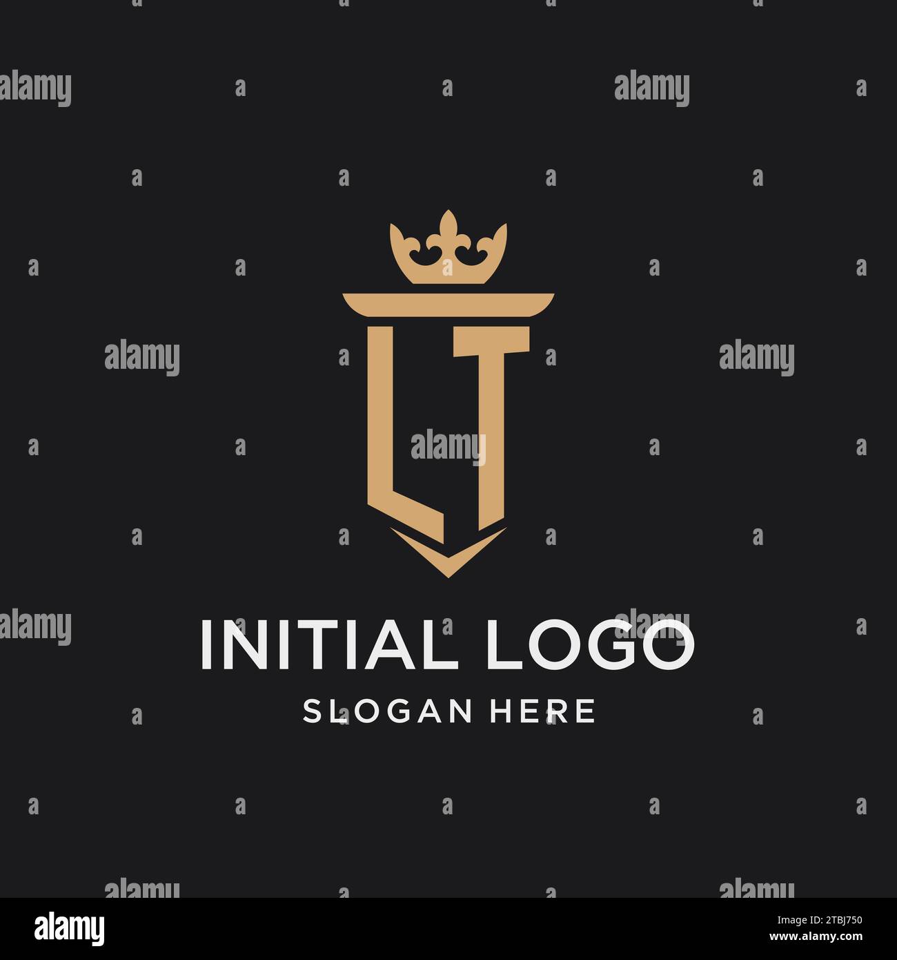 LT monogram with medieval style, luxury and elegant initial logo design ...