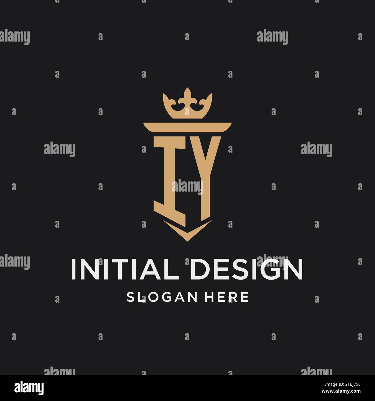 IY monogram with medieval style, luxury and elegant initial logo design ...
