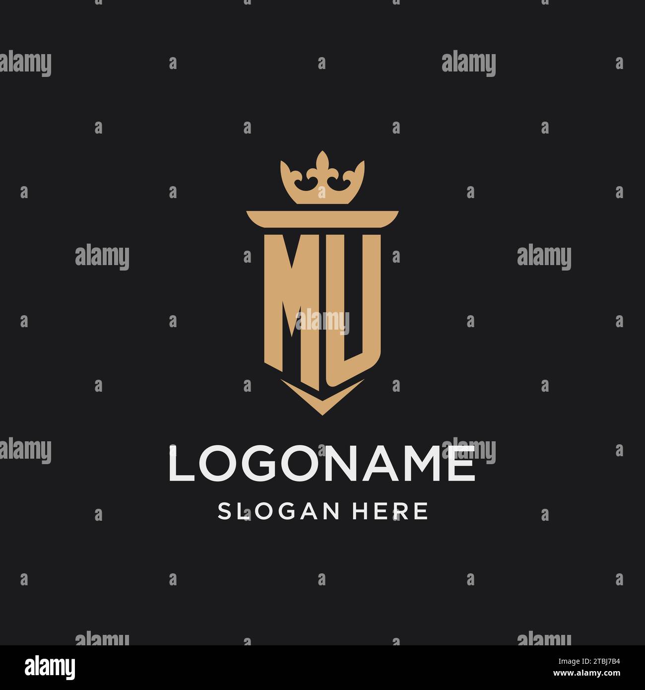 MU monogram with medieval style, luxury and elegant initial logo design ...