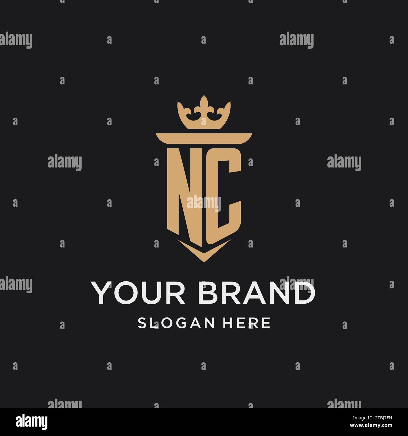 NC monogram with medieval style, luxury and elegant initial logo design ...