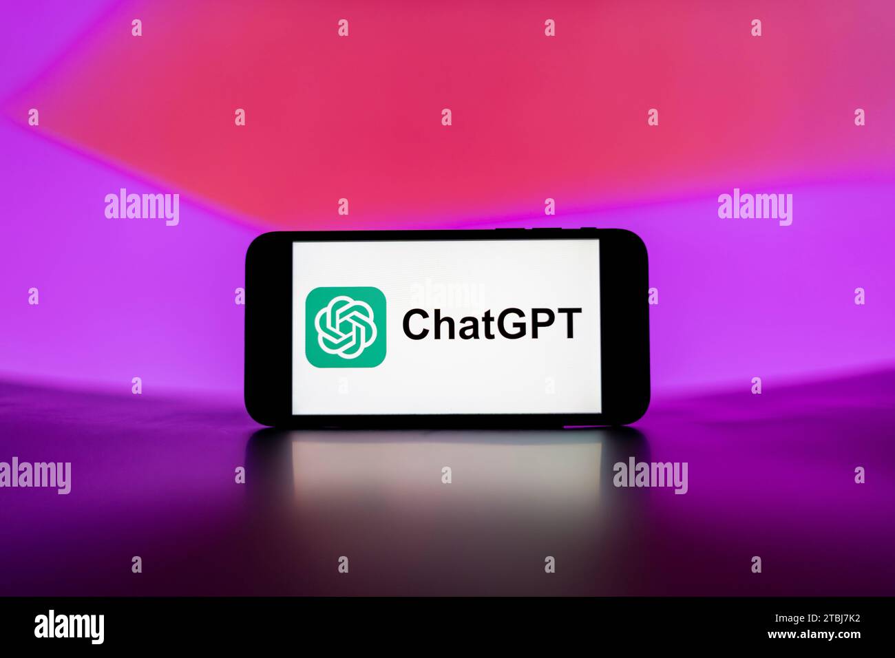In this photo illustration, the ChatGPT logo is seen displayed on a ...