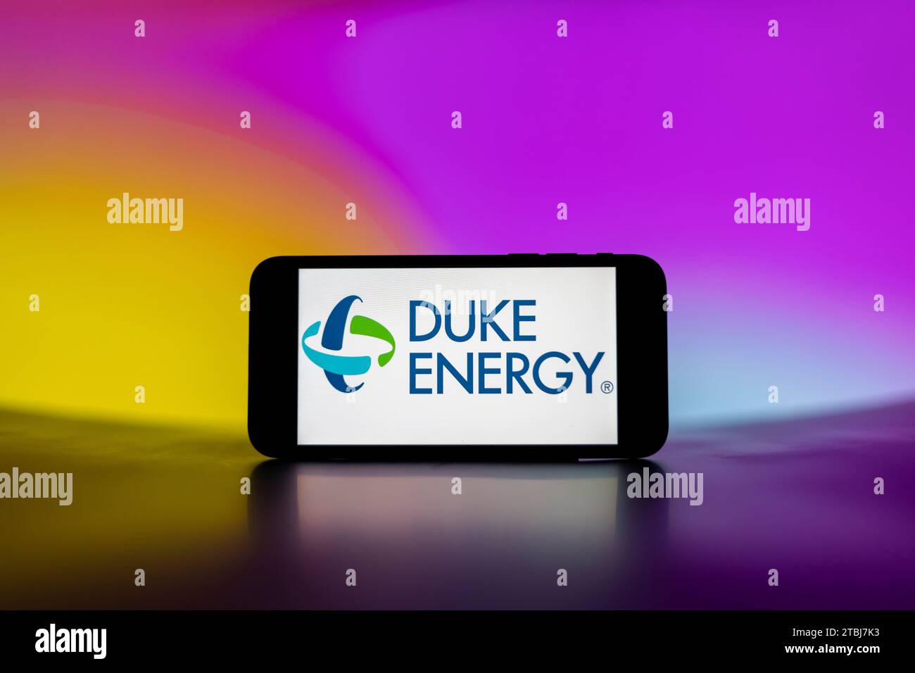 In this photo illustration, the DUKE energy logo is seen displayed on a ...