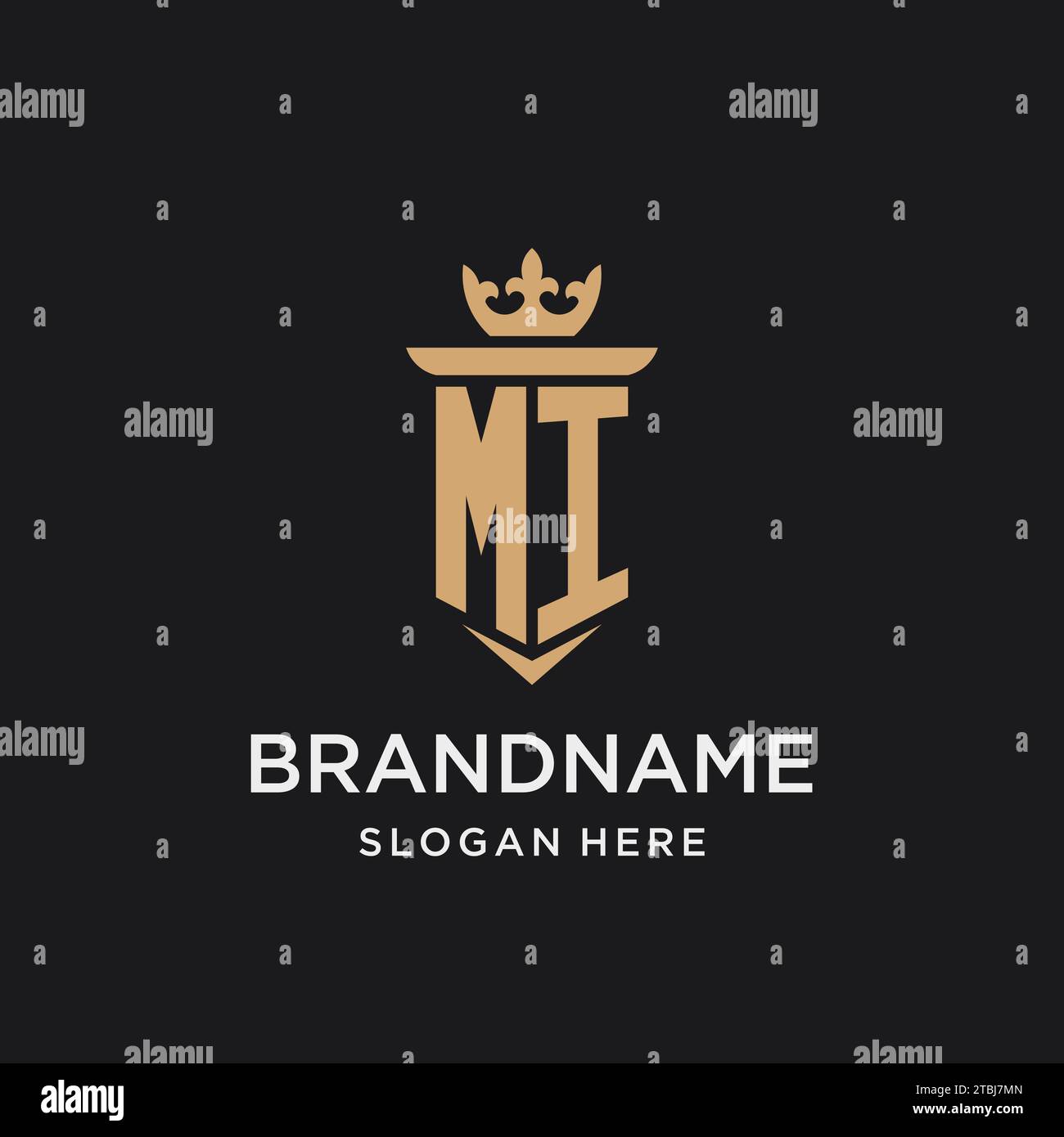 MI monogram with medieval style, luxury and elegant initial logo design ideas Stock Vector Image ...