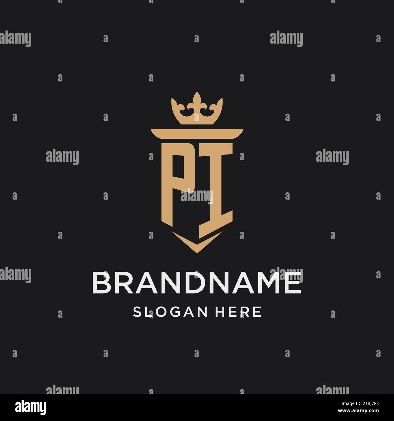 PI monogram with medieval style, luxury and elegant initial logo design ideas Stock Vector Image ...