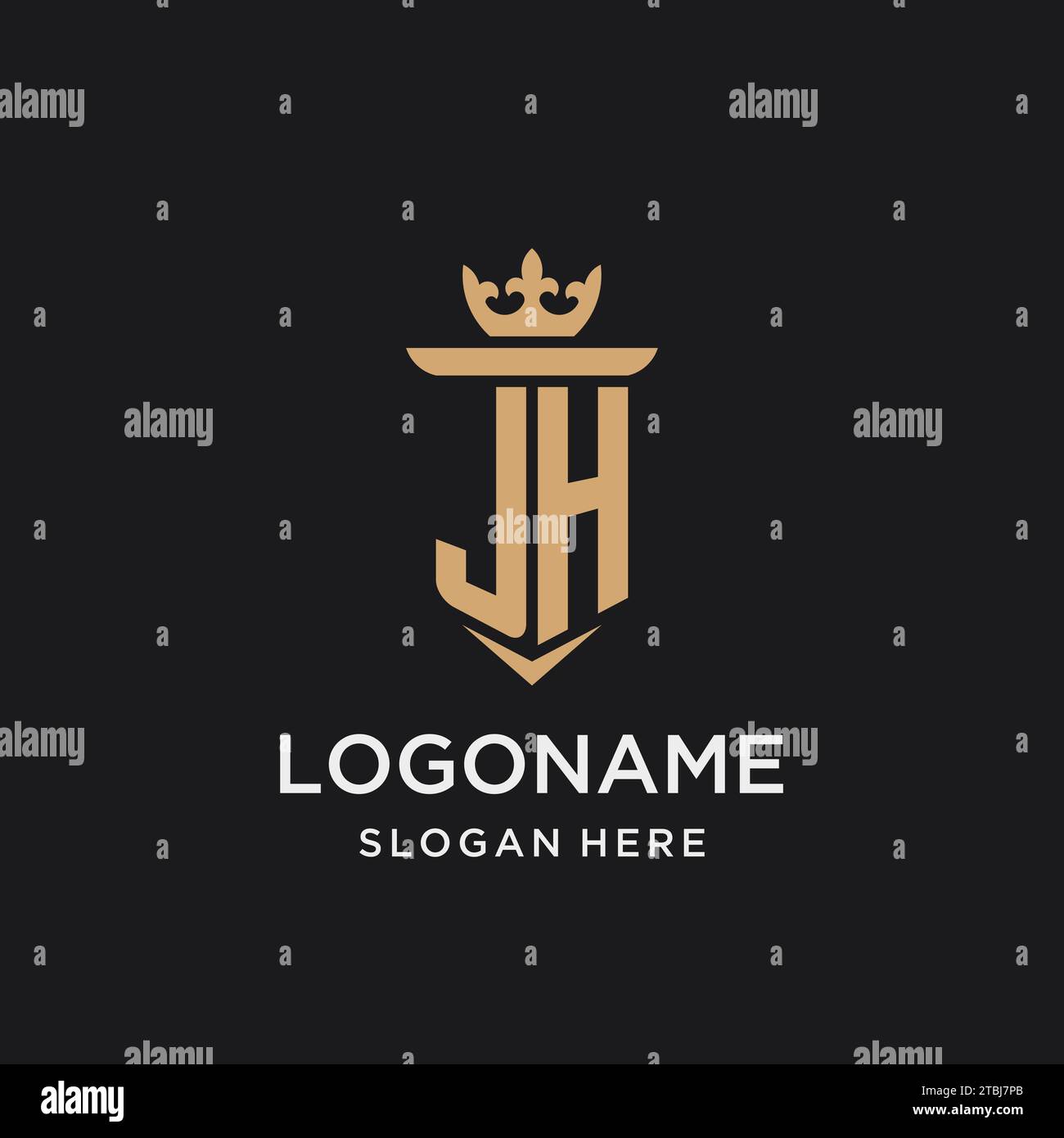 JH monogram with medieval style, luxury and elegant initial logo design ...