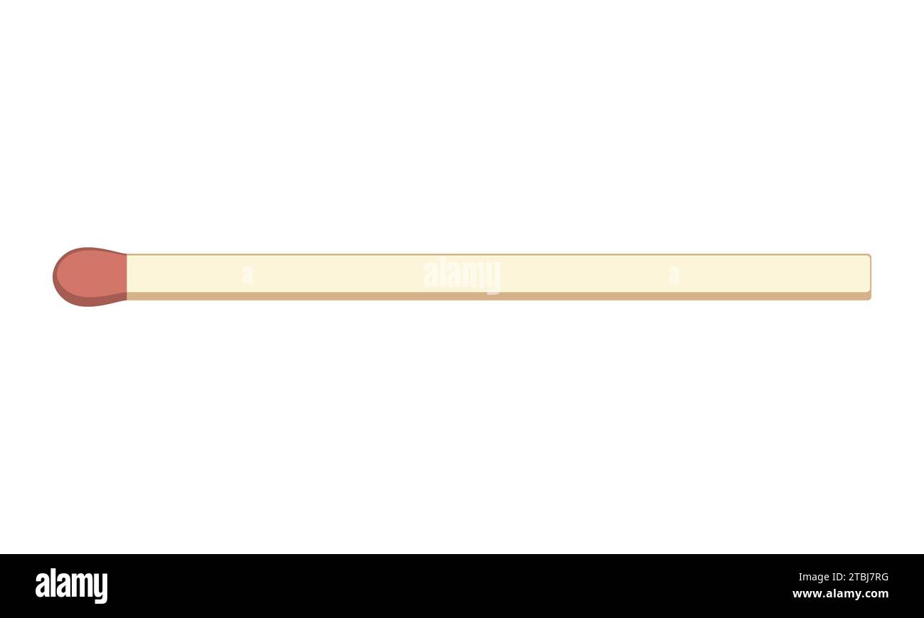 matchstick, color vector illustration of one red household safety match ...