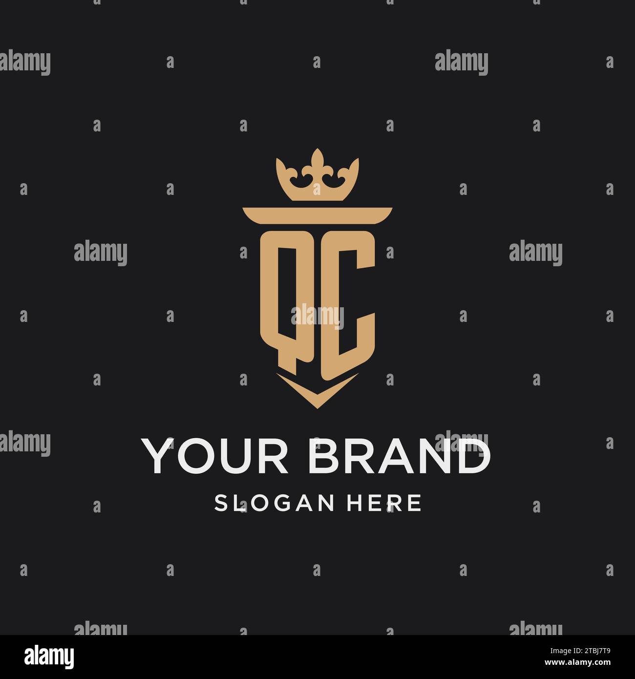 QC monogram with medieval style, luxury and elegant initial logo design ...