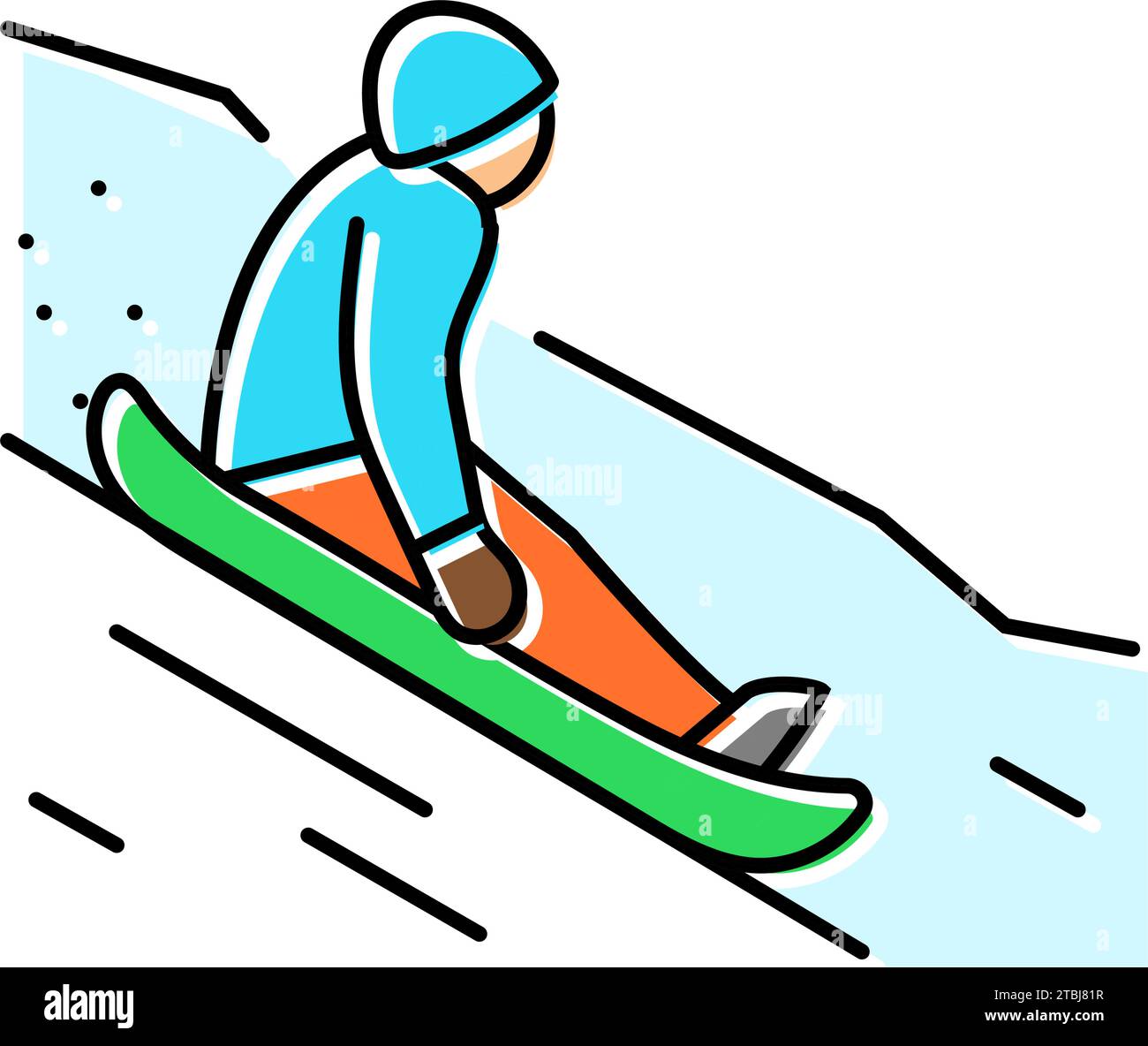 sledding winter season color icon vector illustration Stock Vector ...