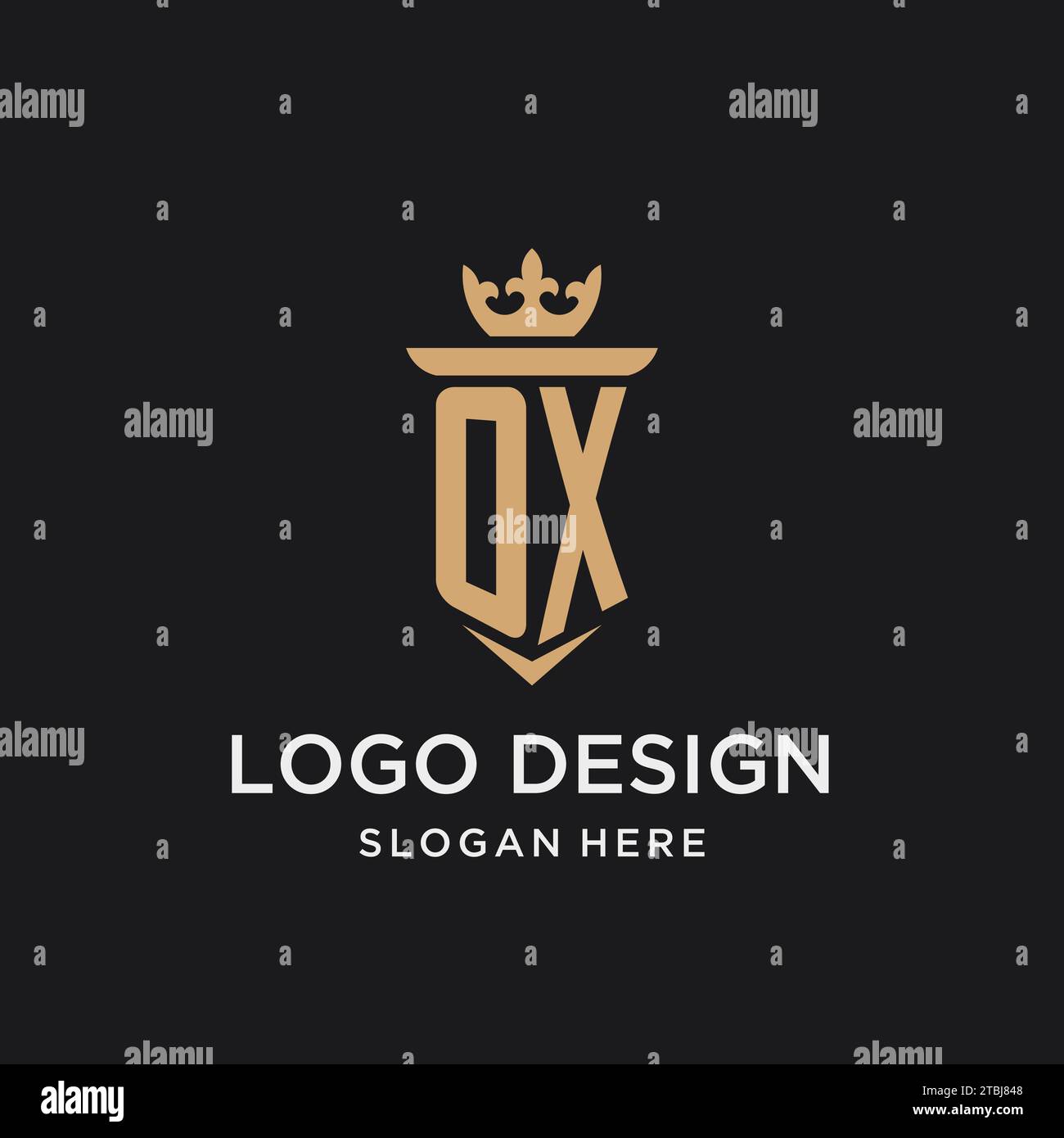OX monogram with medieval style, luxury and elegant initial logo design ...