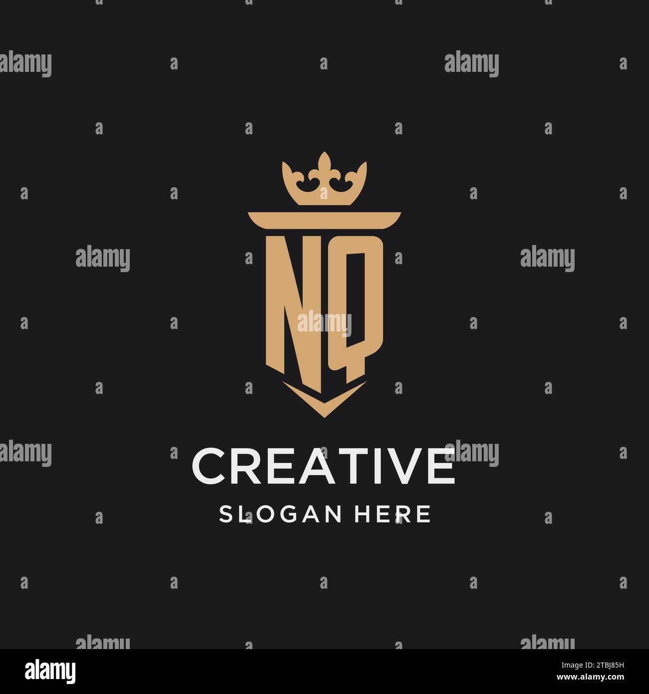 NQ monogram with medieval style, luxury and elegant initial logo design ...