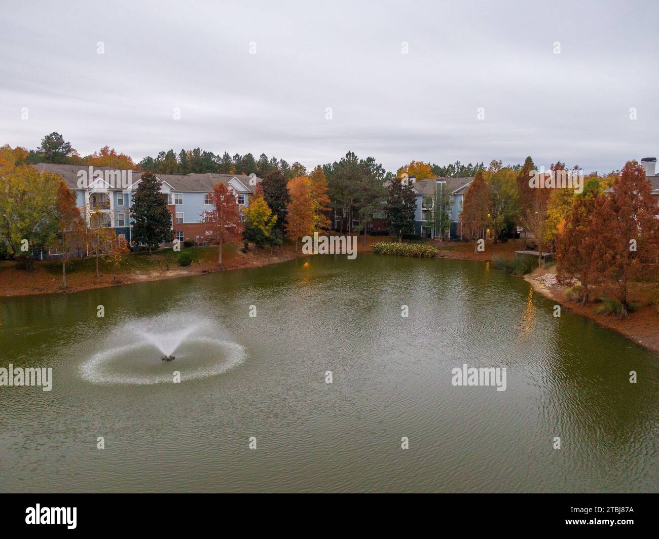 Drone photos of an apartment complex showing beautiful fall colors ...