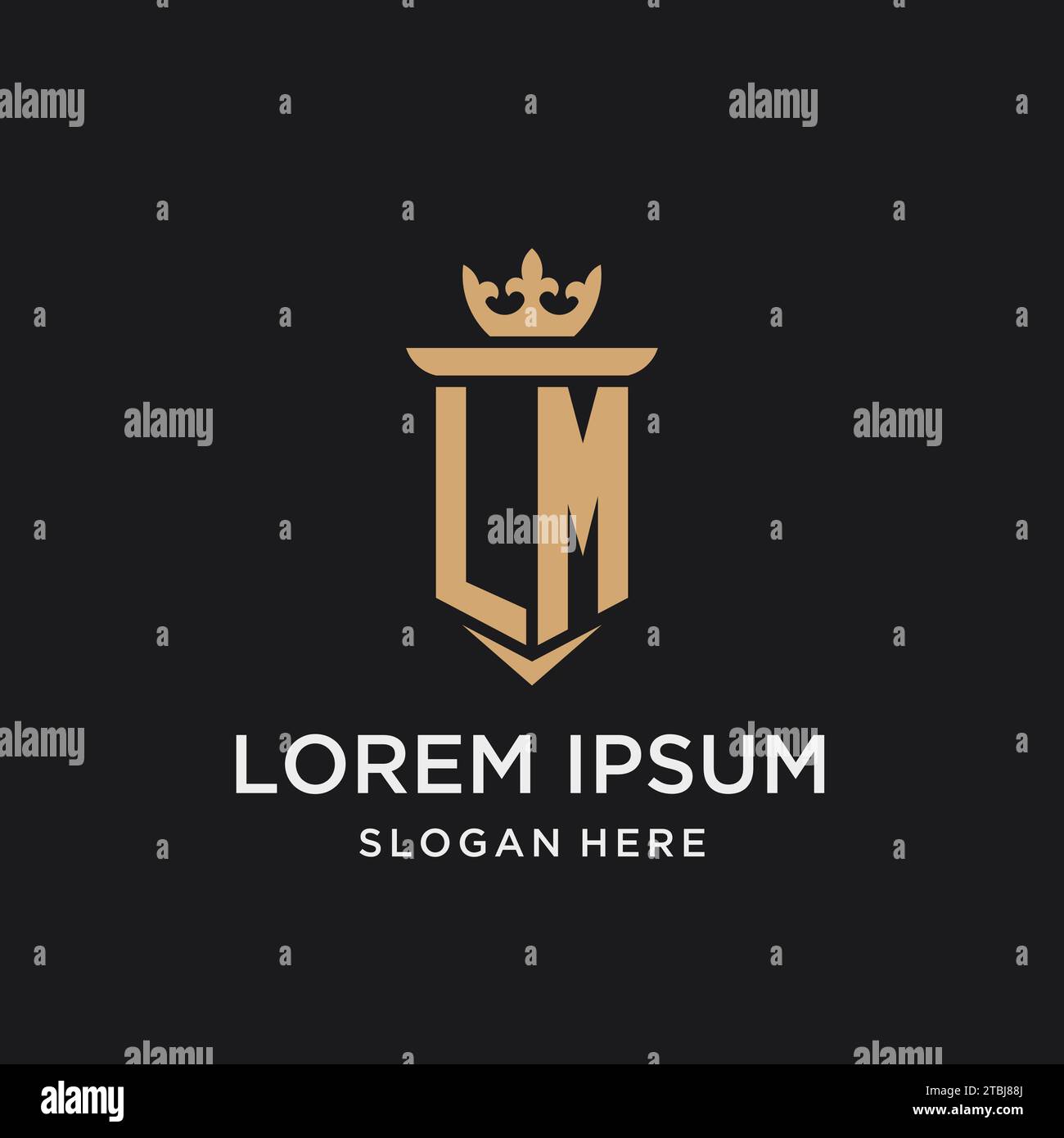 LM monogram with medieval style, luxury and elegant initial logo design ...