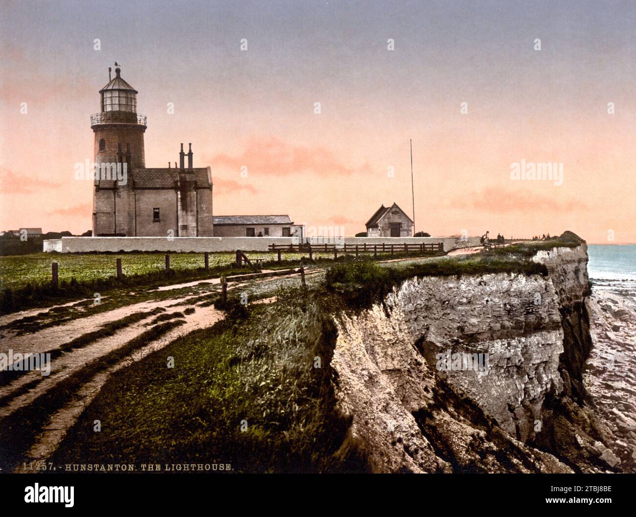 Leuchtturm, Hunstanton, ca 1895, England, Historisch, digital ...