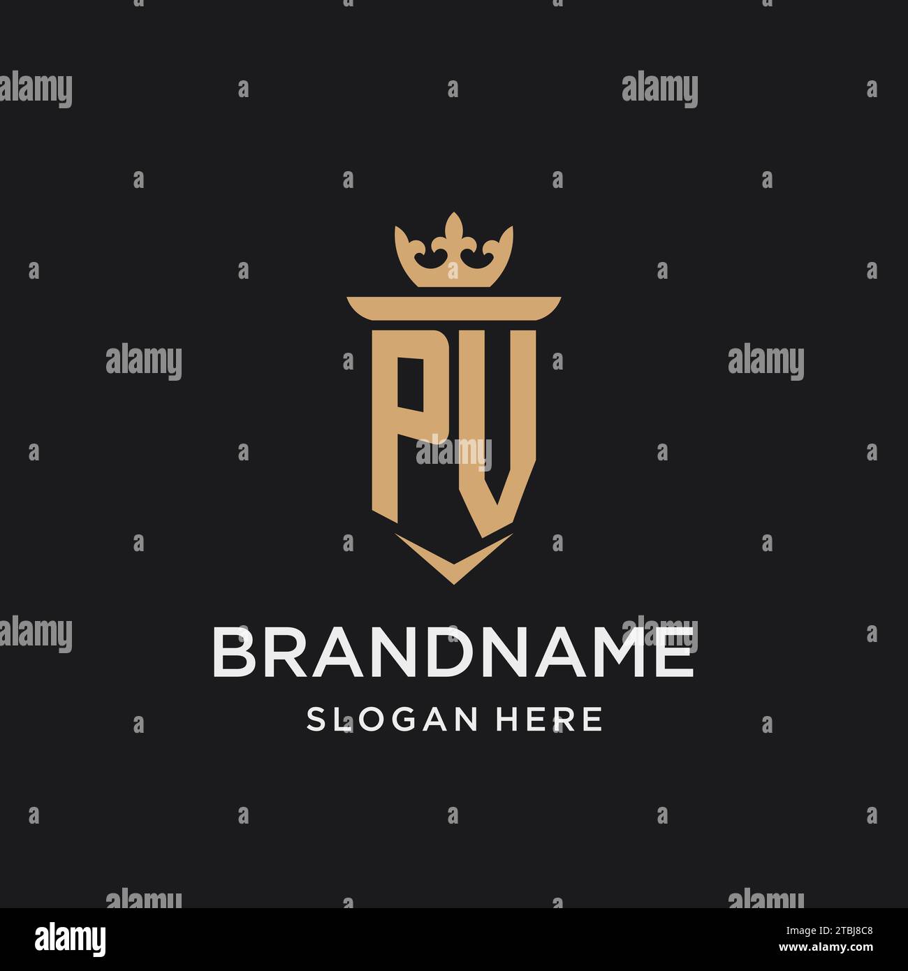 PV monogram with medieval style, luxury and elegant initial logo design ideas Stock Vector Image ...
