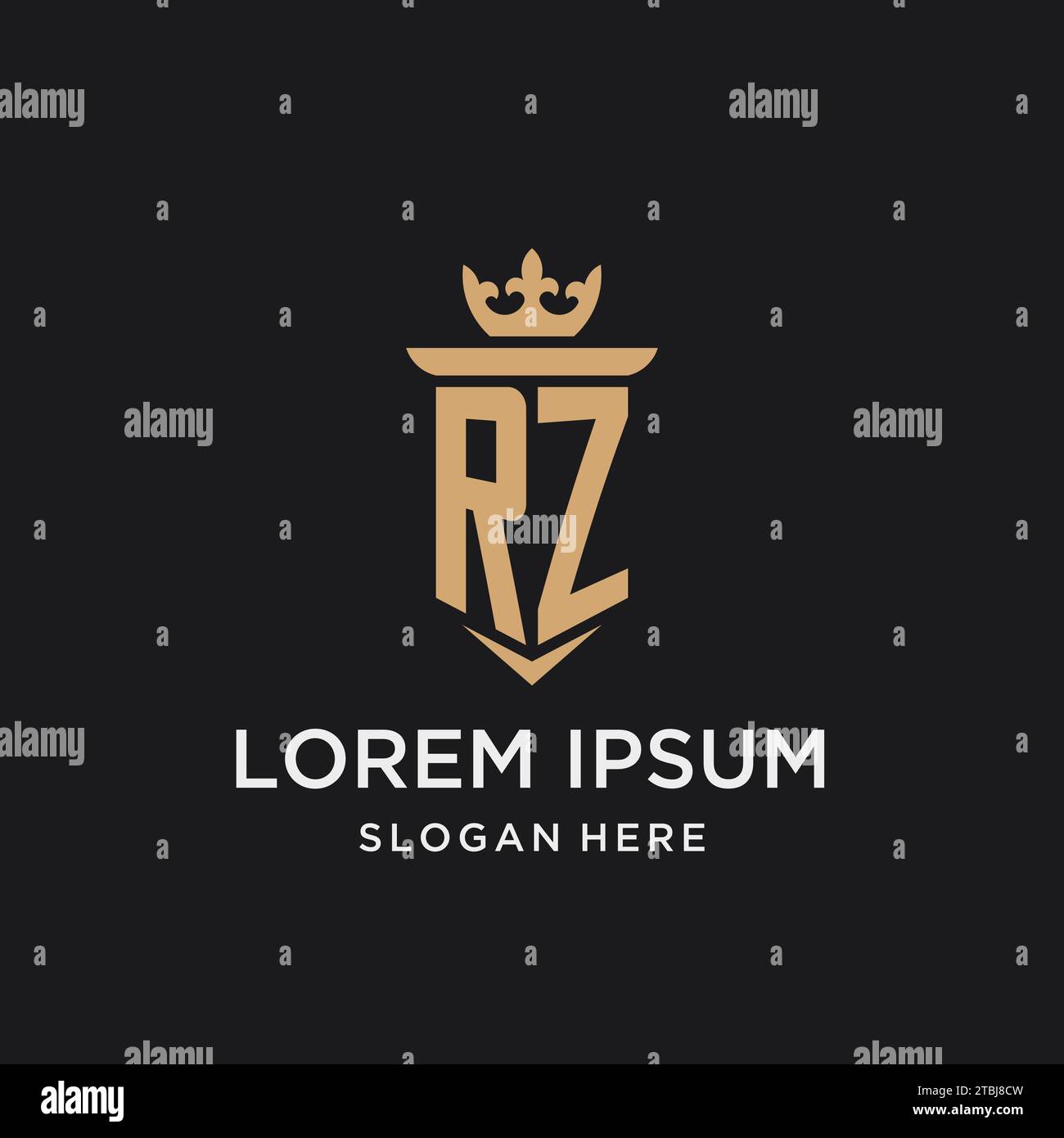 RZ monogram with medieval style, luxury and elegant initial logo design ...