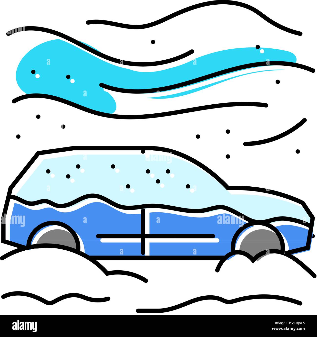 snow covered car winter season color icon vector illustration Stock ...