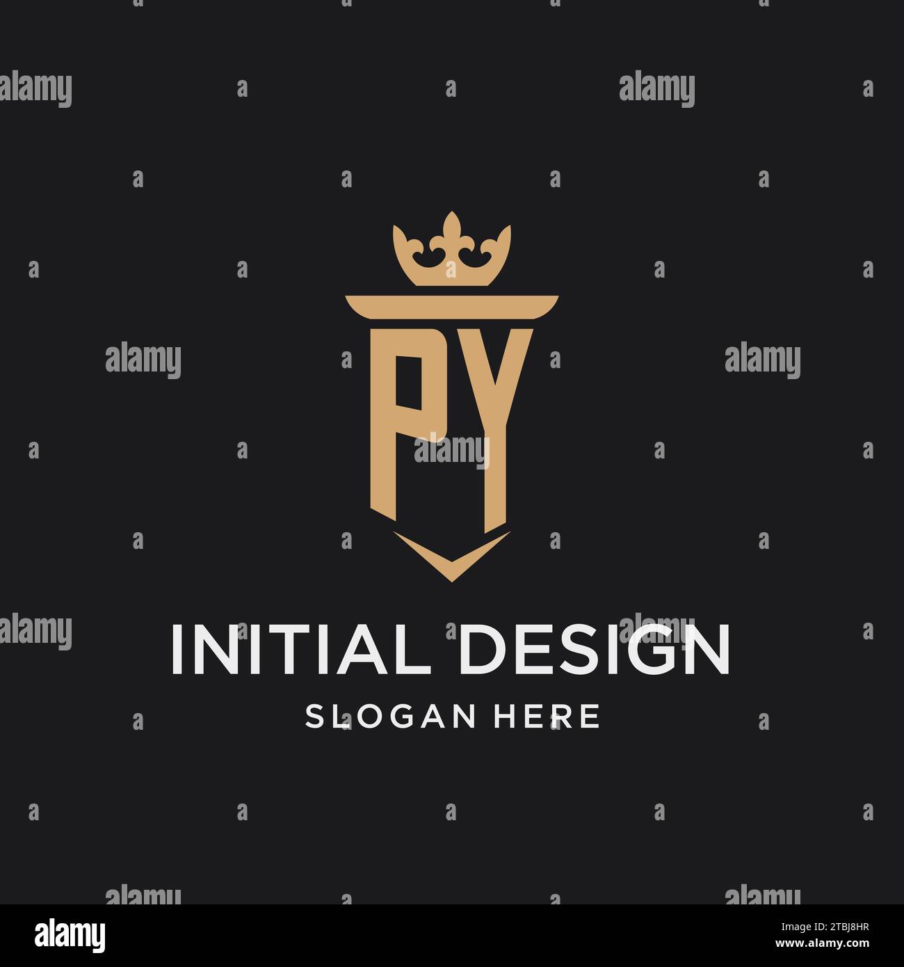PY monogram with medieval style, luxury and elegant initial logo design ...