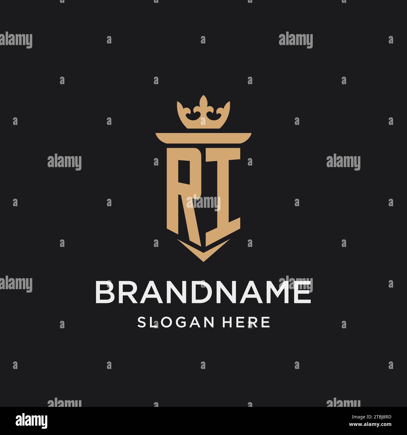 RI monogram with medieval style, luxury and elegant initial logo design ideas Stock Vector Image ...