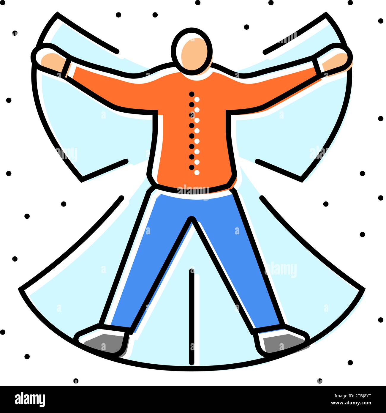 snow angel winter season color icon vector illustration Stock Vector ...