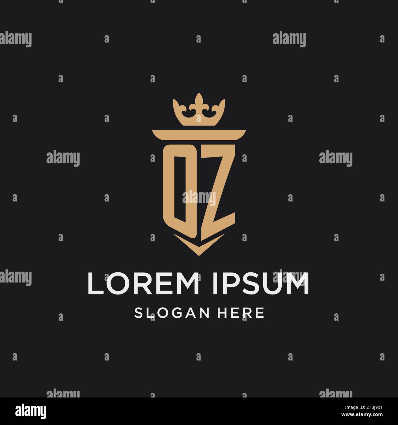OZ monogram with medieval style, luxury and elegant initial logo design ...