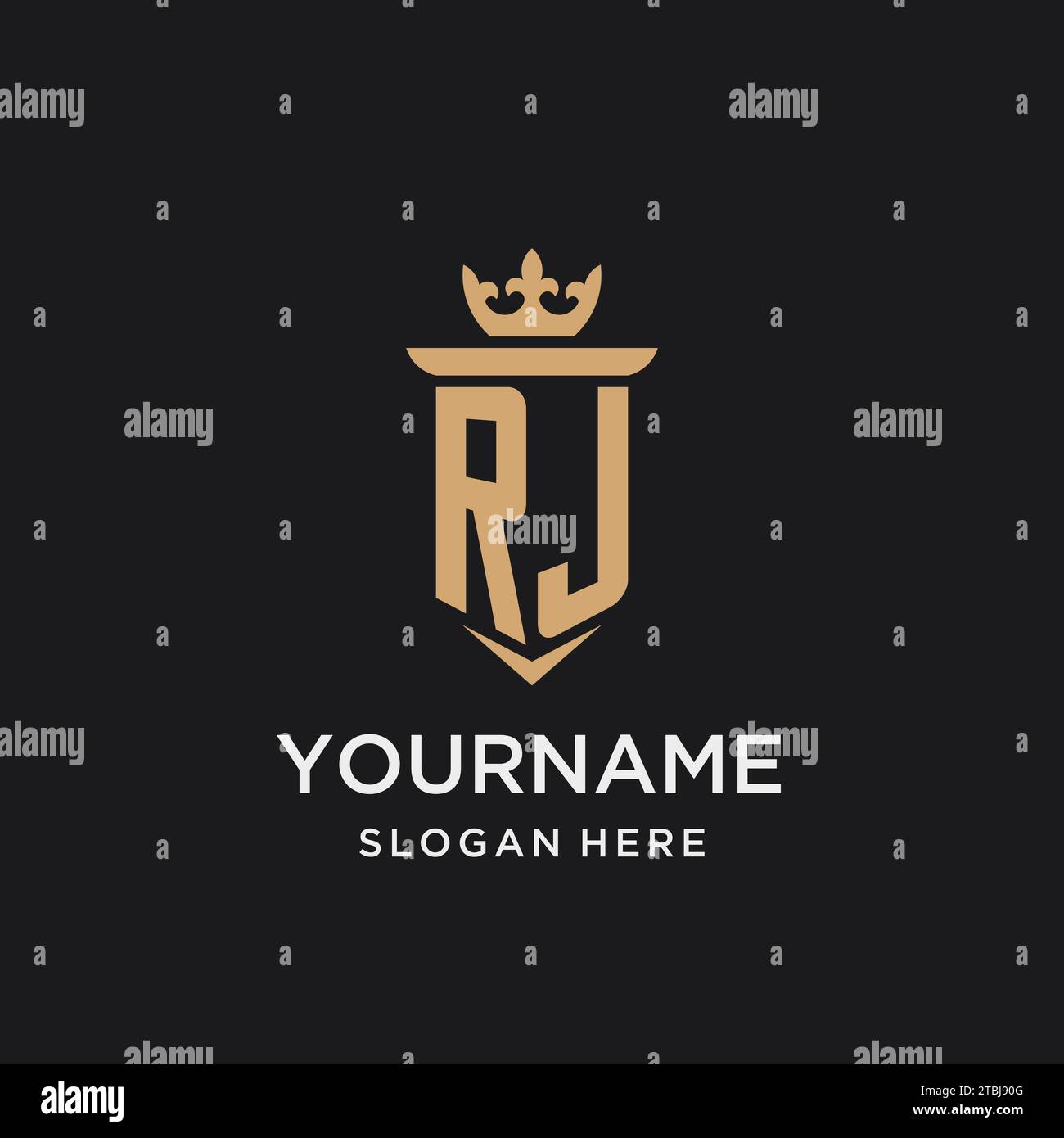 RJ monogram with medieval style, luxury and elegant initial logo design ...