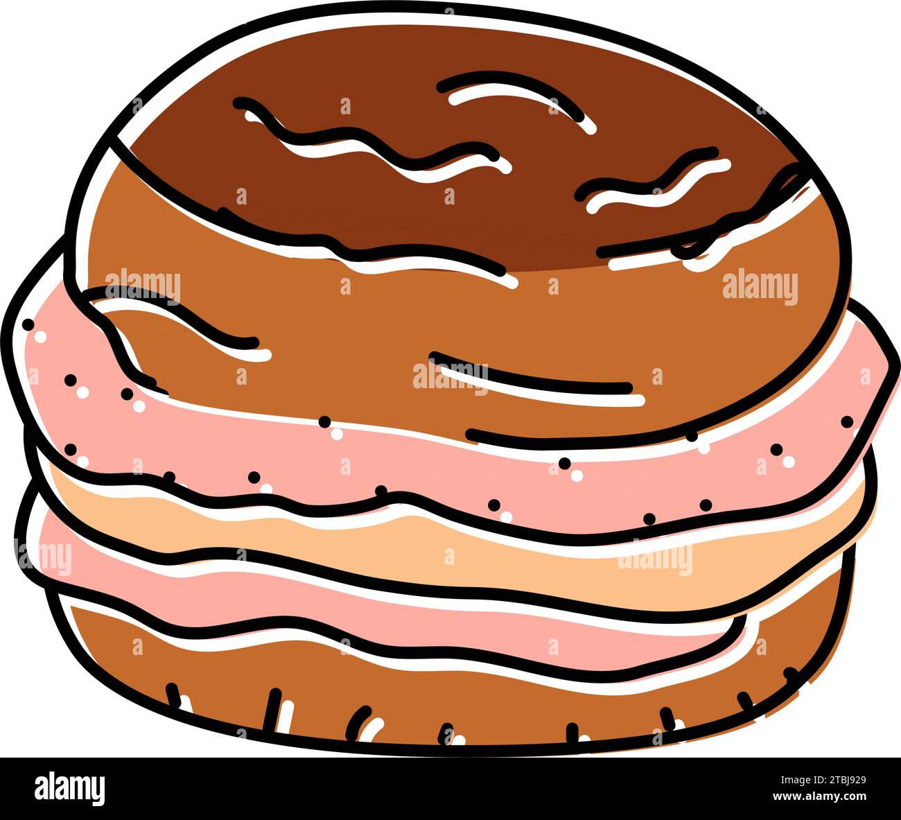 ham bun food meal color icon vector illustration Stock Vector Image ...