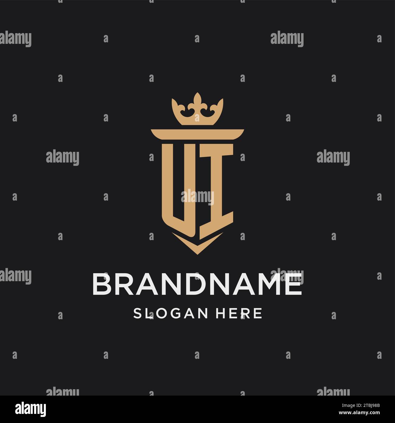 UI monogram with medieval style, luxury and elegant initial logo design ...