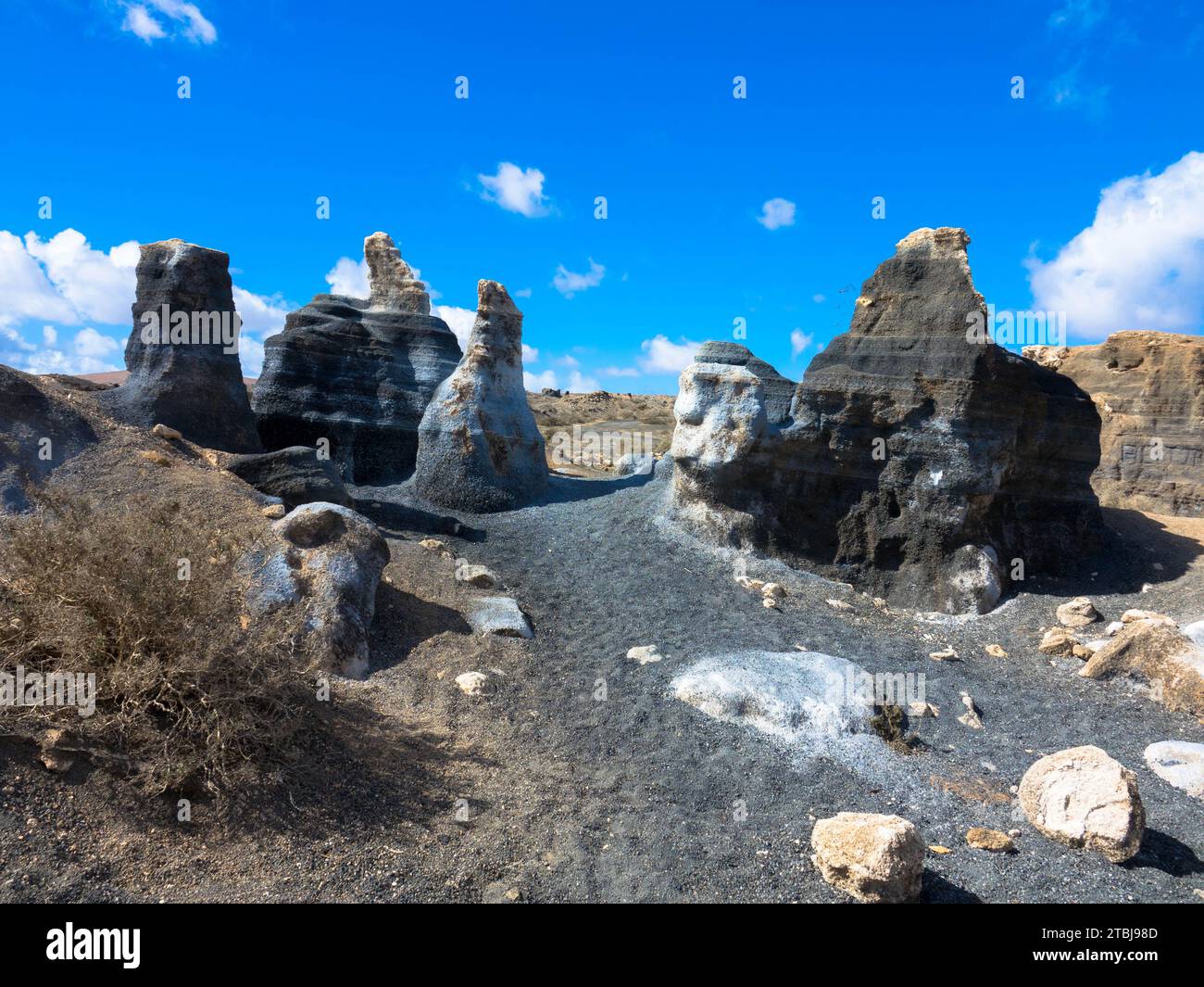 Panorama view of the most unique rock formations in Lanzarote. Called ...