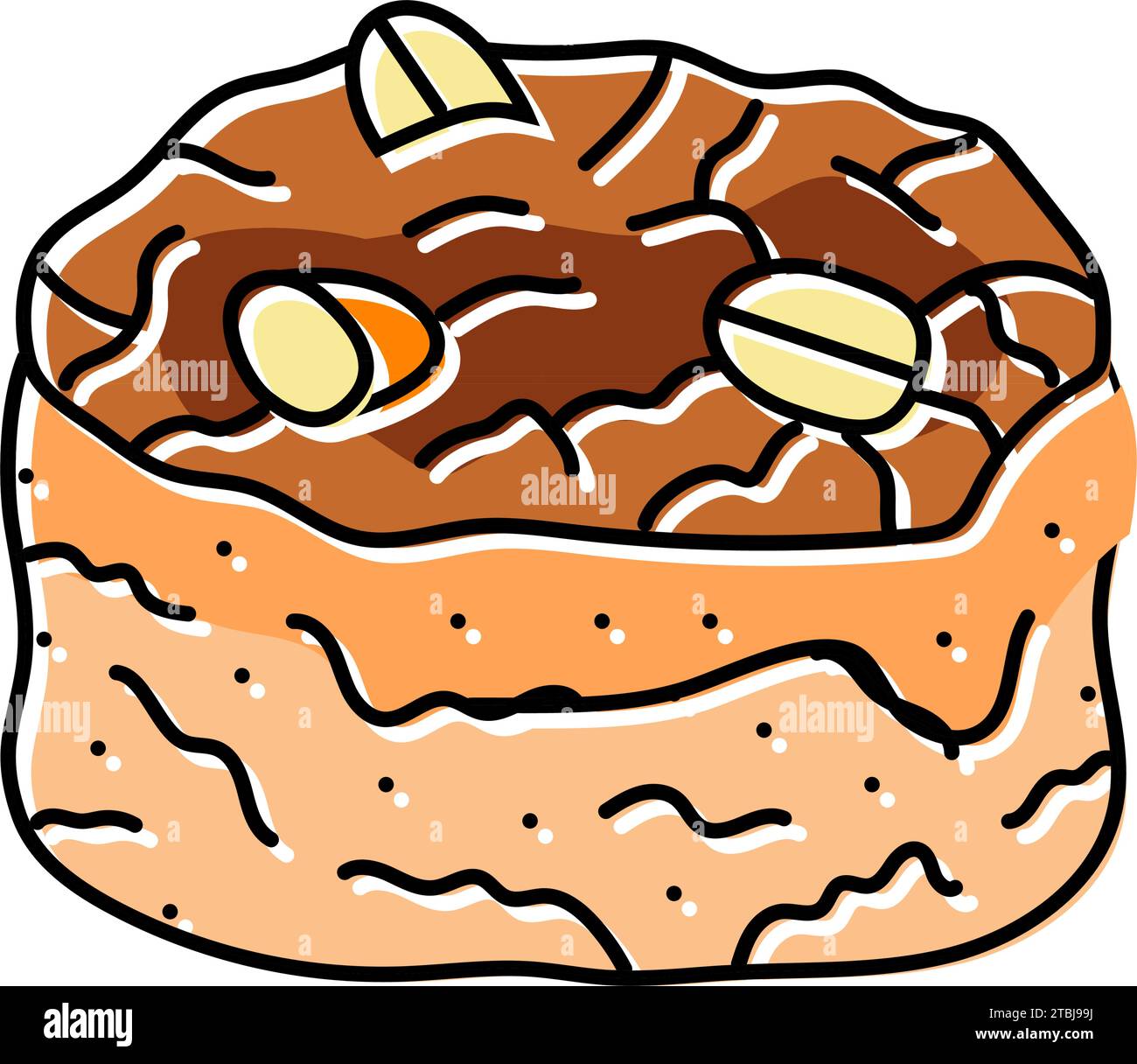 nut bun food meal color icon vector illustration Stock Vector Image ...