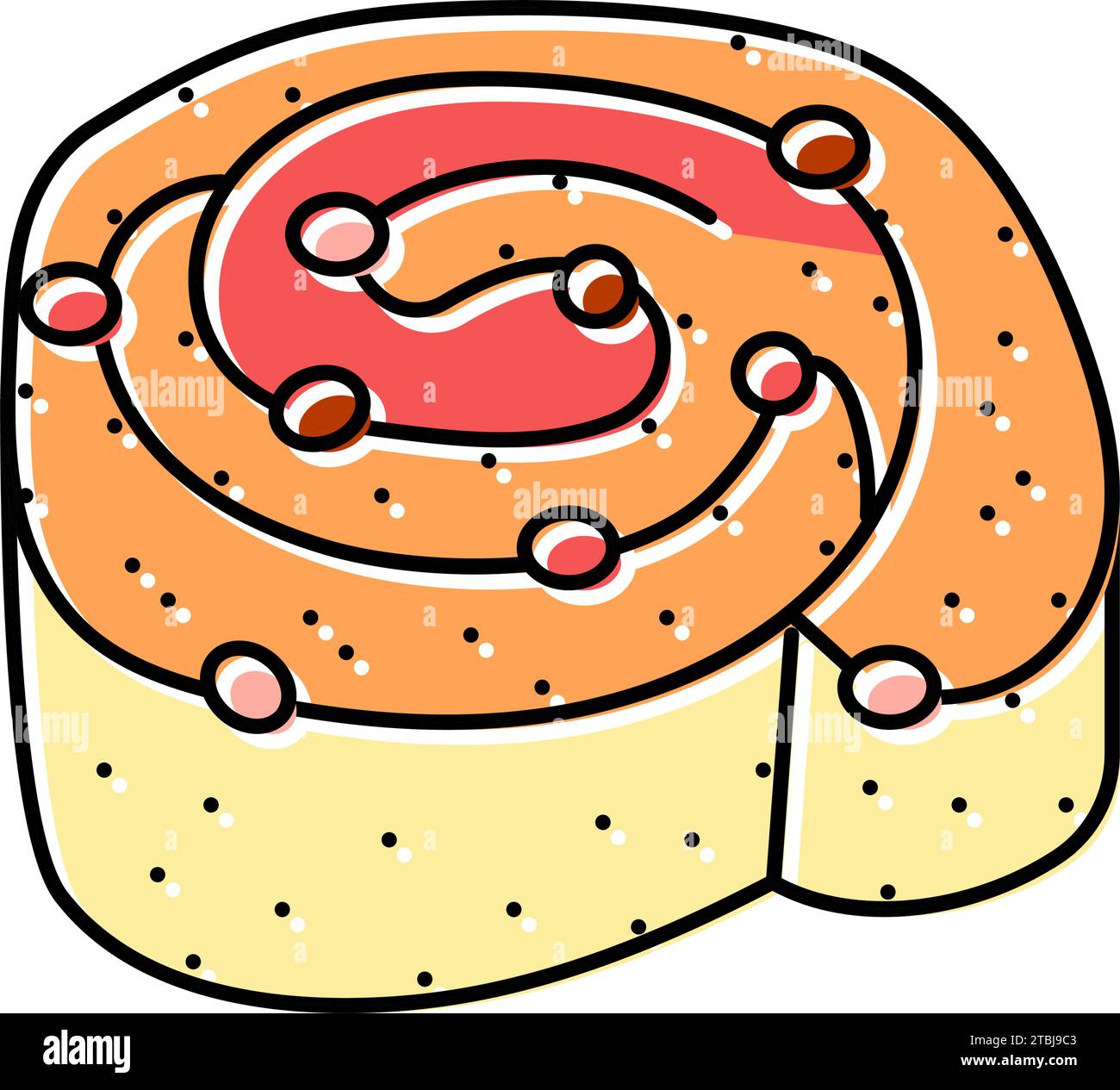 cranberry bun food meal color icon vector illustration Stock Vector ...