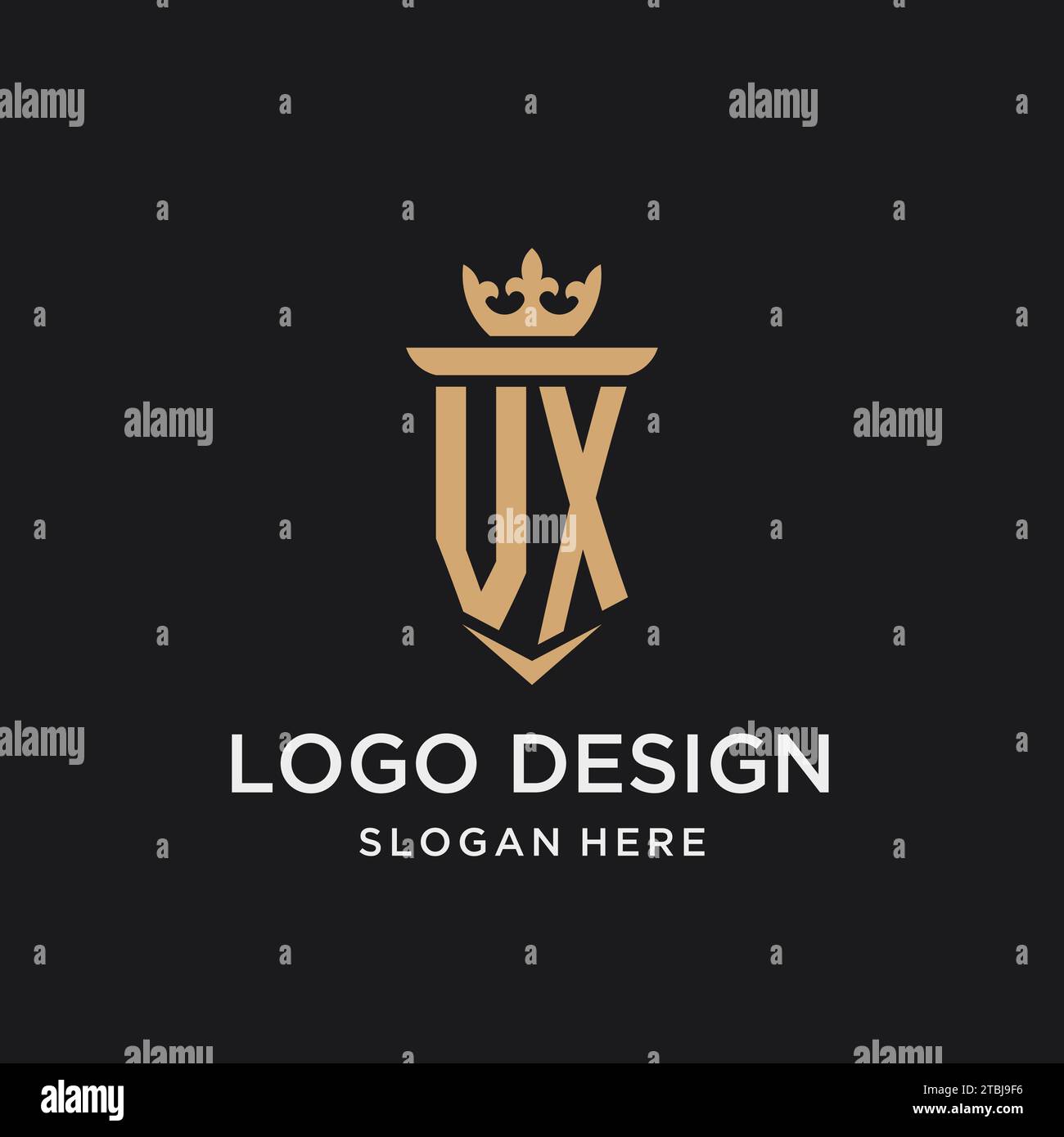 VX monogram with medieval style, luxury and elegant initial logo design ...