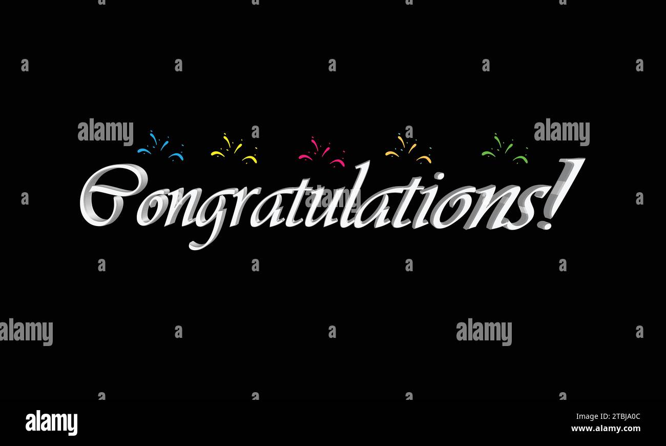 Congratulations. Illustration with calligraphic inscription. Congrats ...