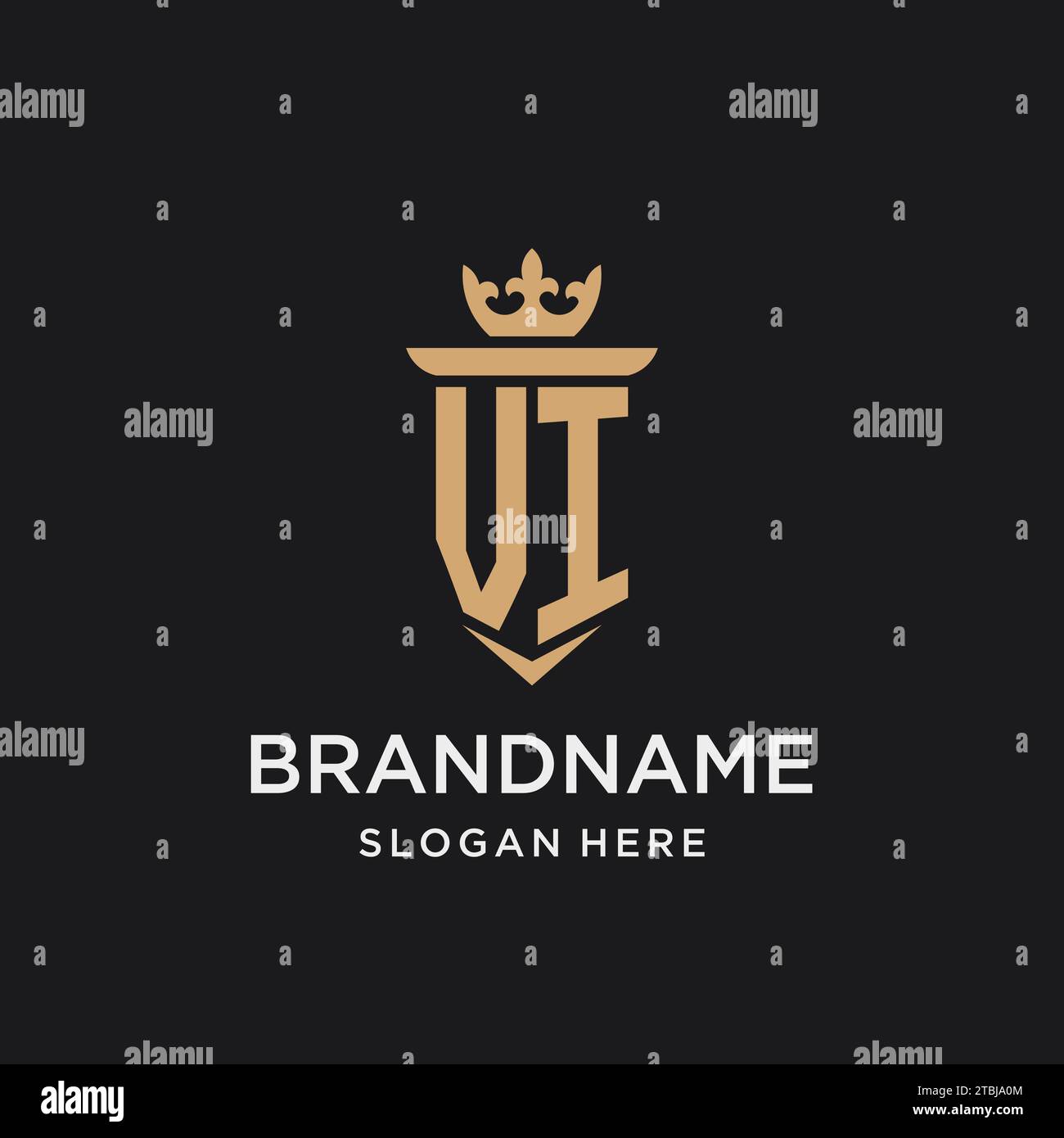 VI monogram with medieval style, luxury and elegant initial logo design ideas Stock Vector Image ...